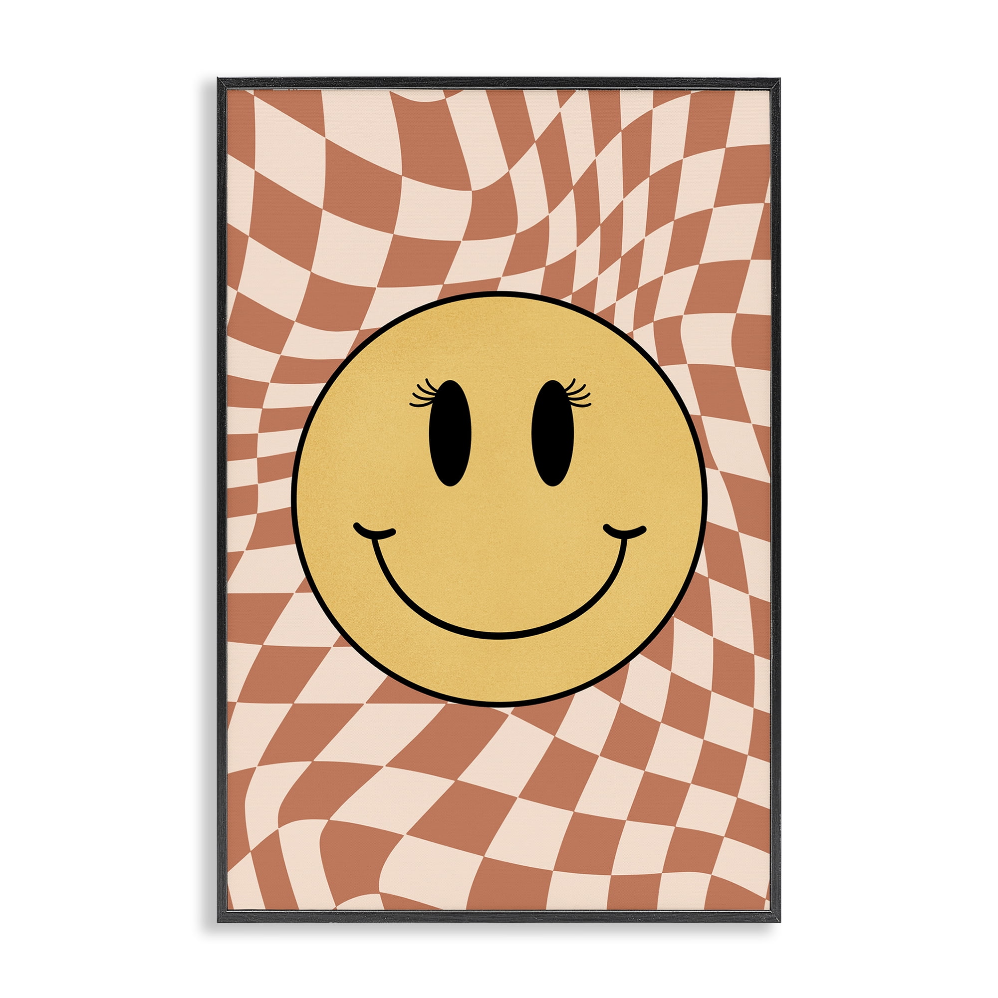 Stupell Industries Retro Checkered Smiley Novelty & Humor Painting ...