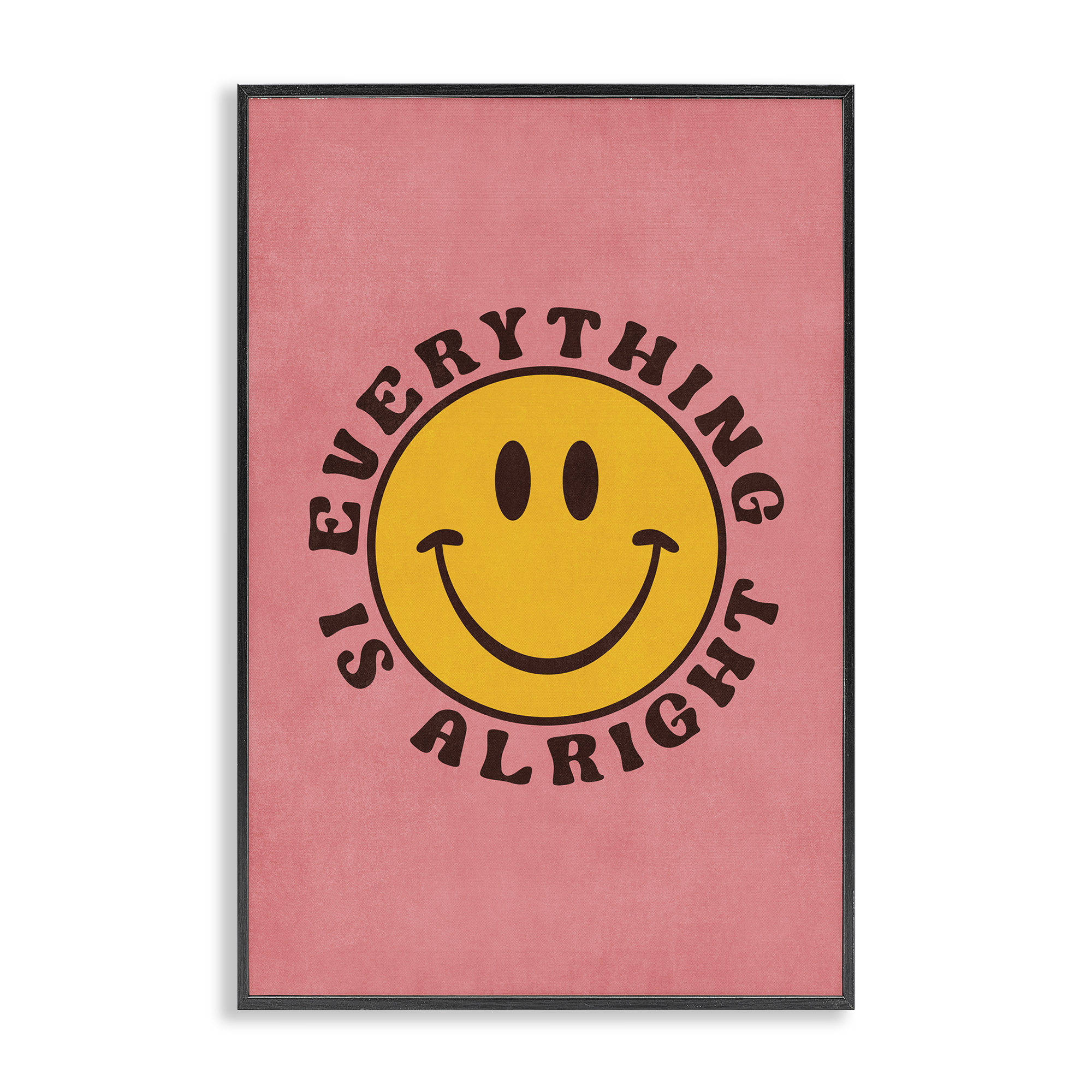 Stupell Industries Retro Everything Is Alright Text & Numbers Painting ...