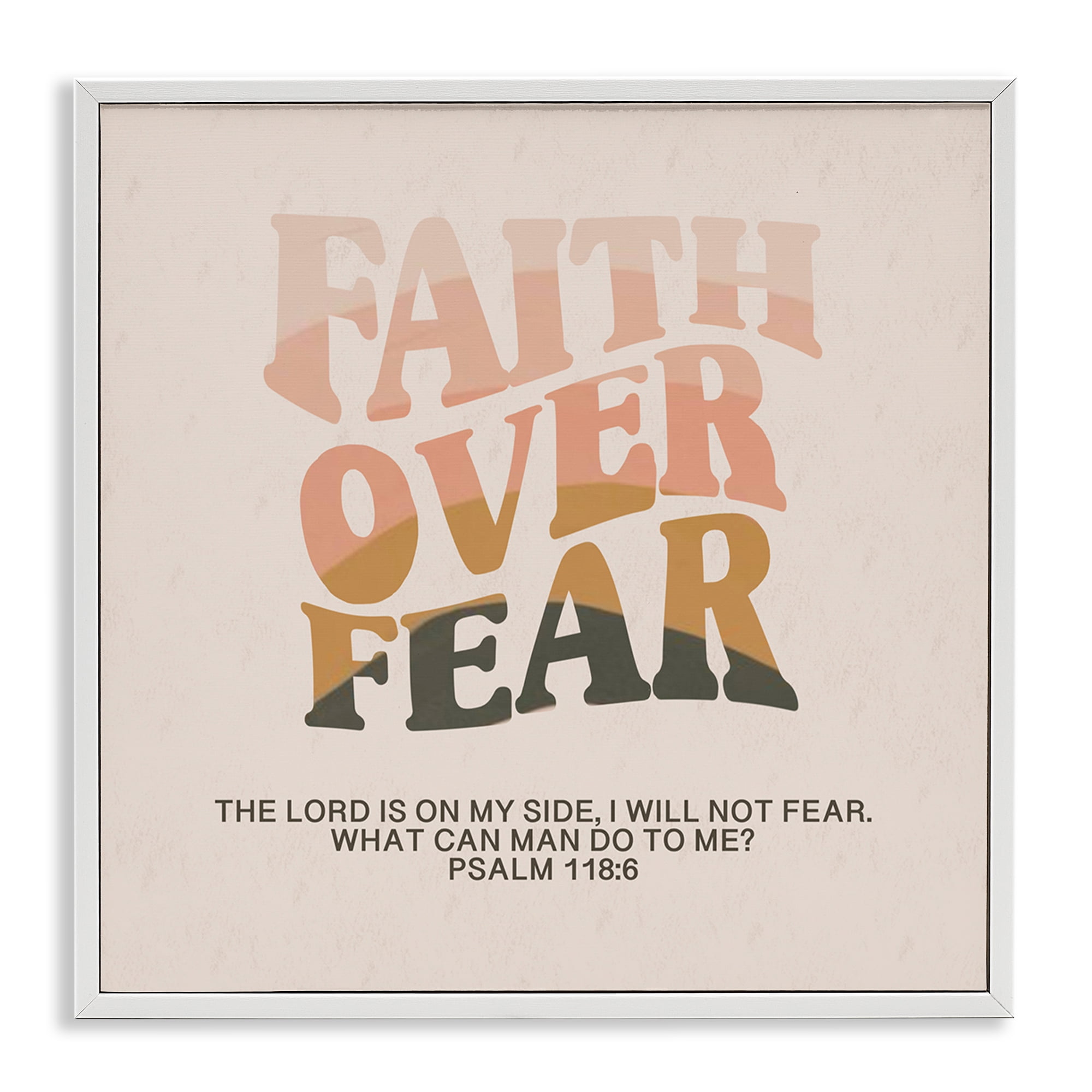 Stupell Industries Retro Faith Over Fear Religious & Spiritual Painting ...