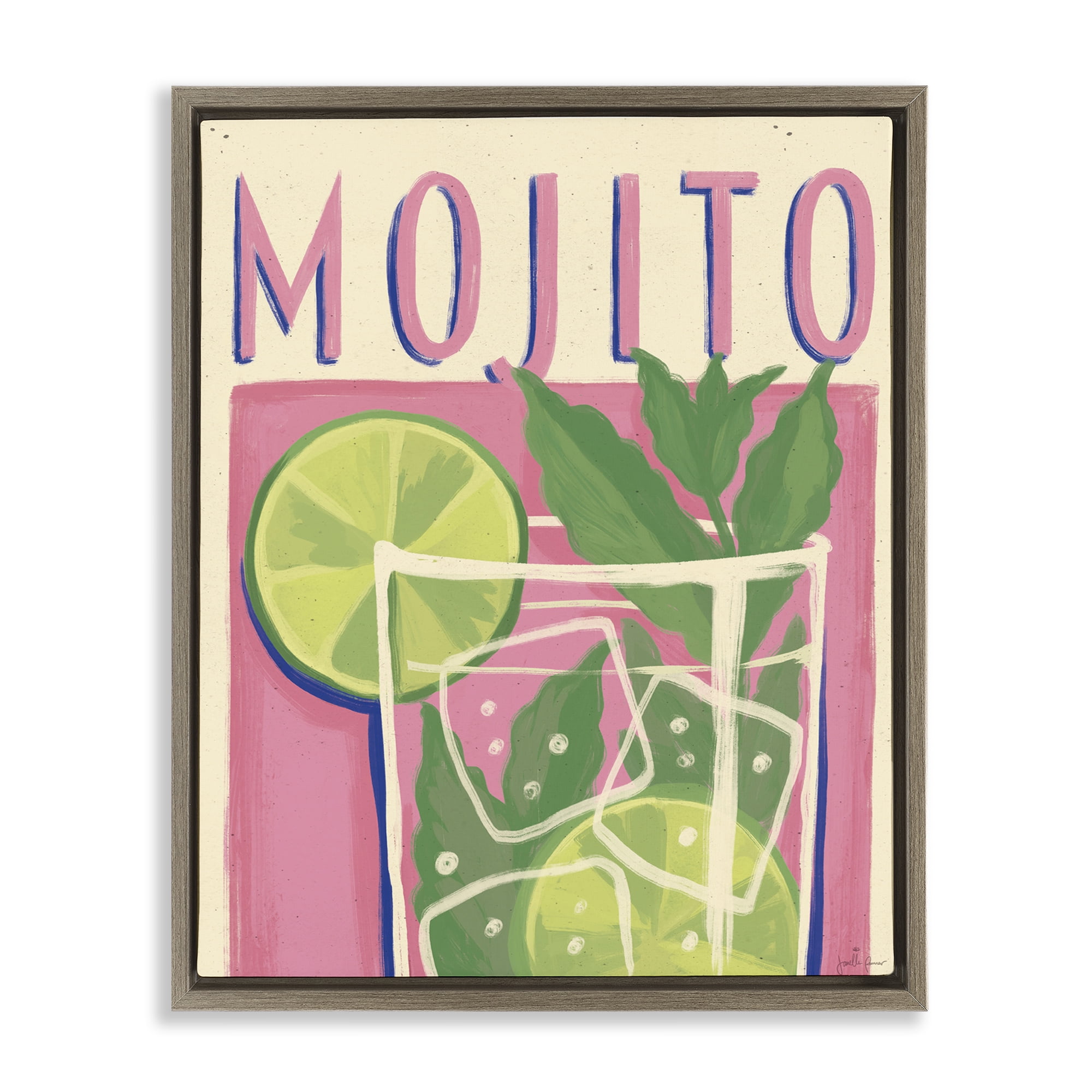 Stupell Industries Retro Mojito Cocktail Food & Beverage Painting Brown ...