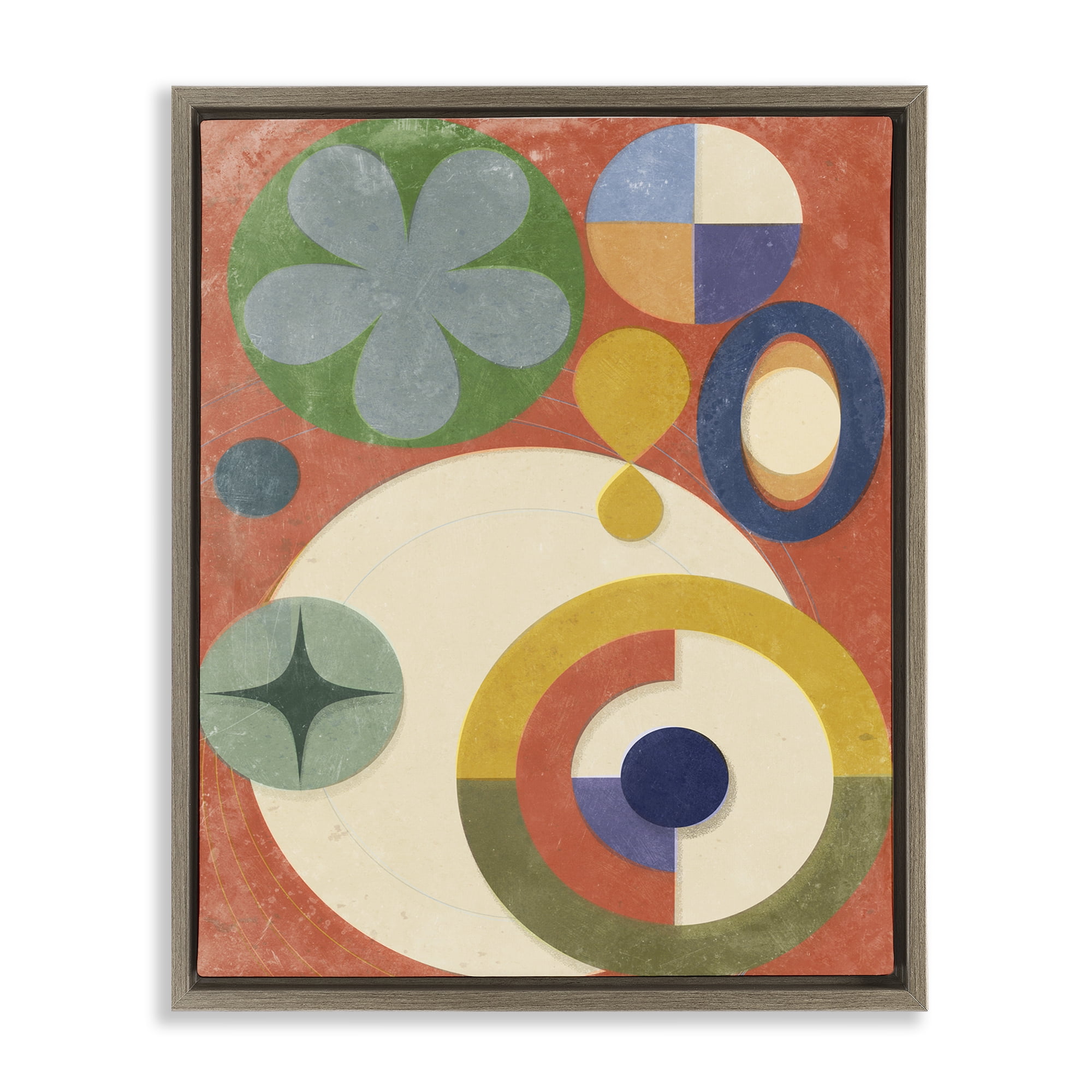 Stupell Industries Retro Overlapping Shapes Abstract Painting Brown ...