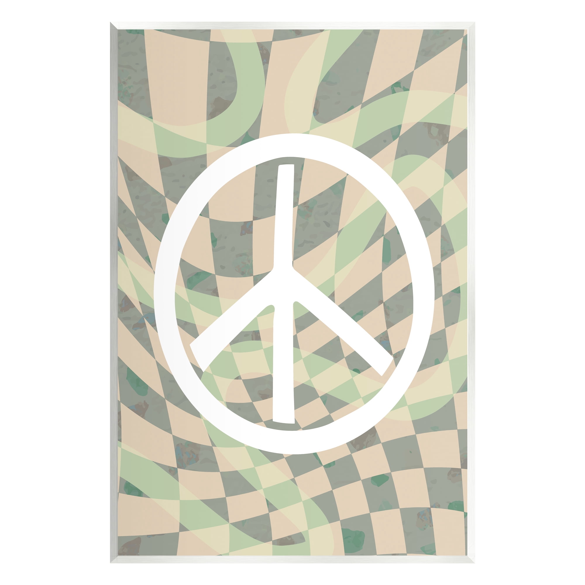 Stupell Industries Retro Peace Symbol Abstract Painting Unframed Art ...