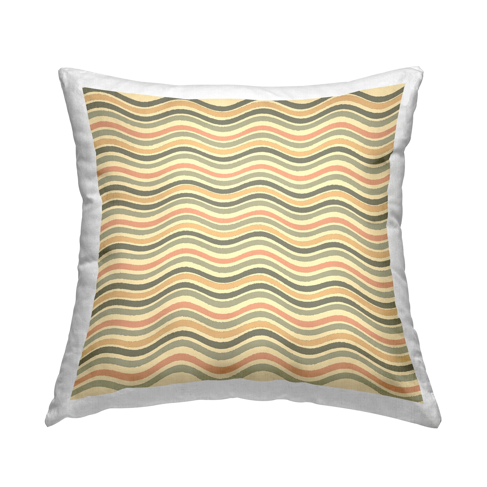 Stupell Industries Retro Wavy Pattern Decorative Printed Throw Pillow ...