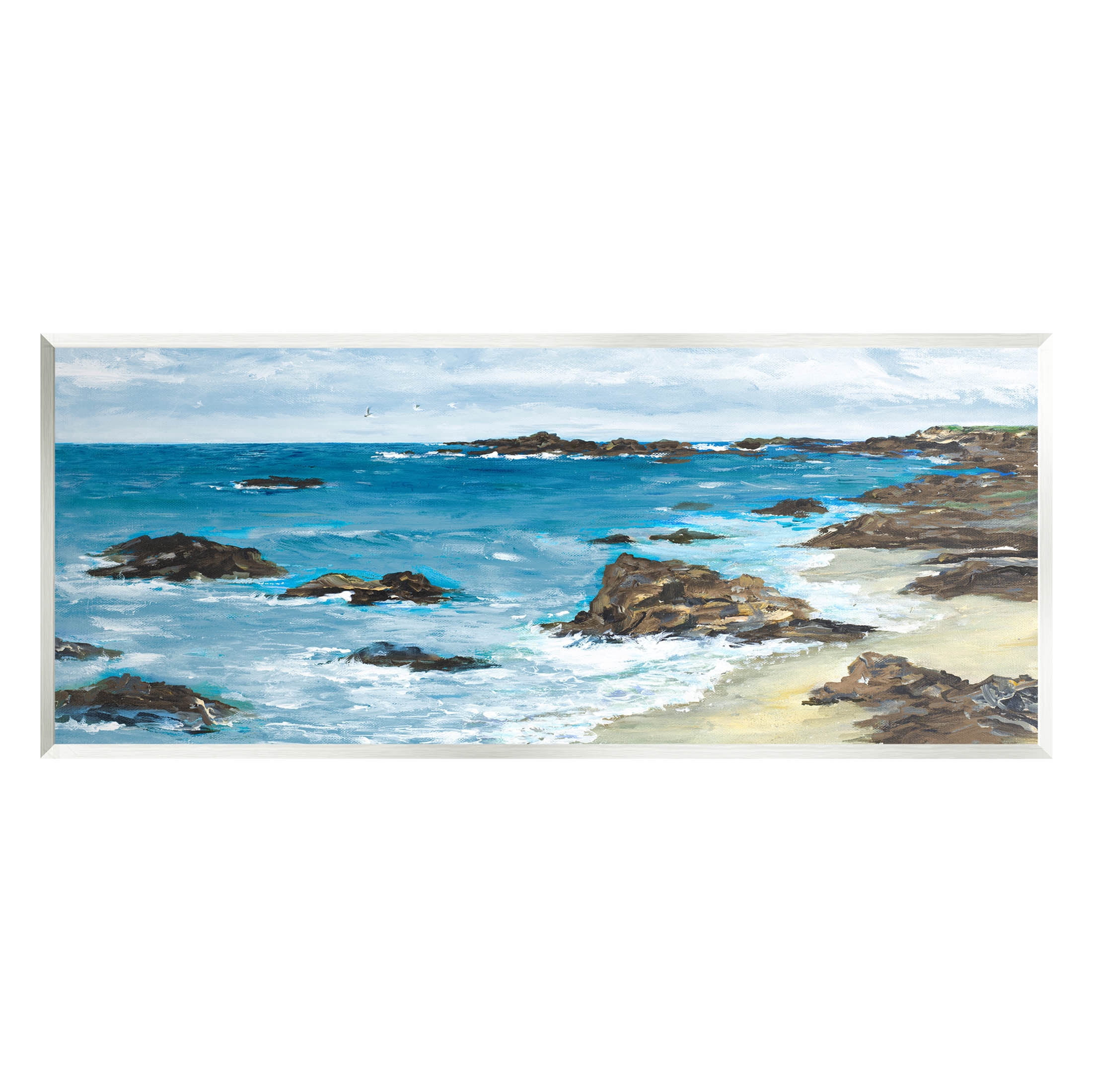 Stupell Industries Rocky Beach Coast Painting Painting Unframed Art ...
