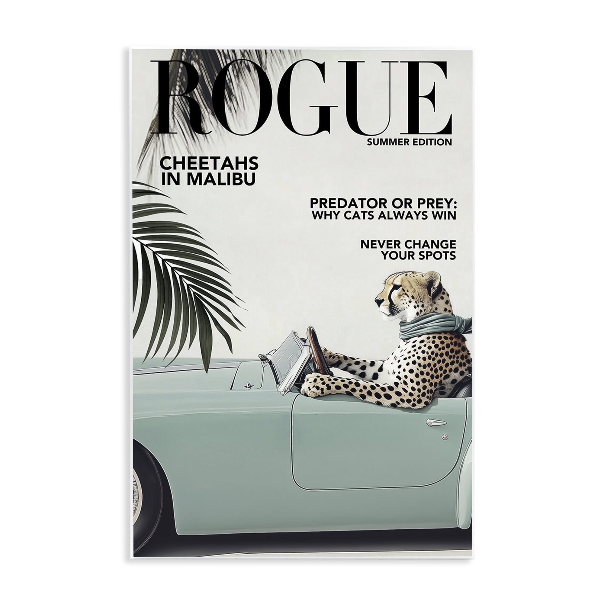 Stupell Industries Rogue Cheetah Magazine Transportation Painting ...