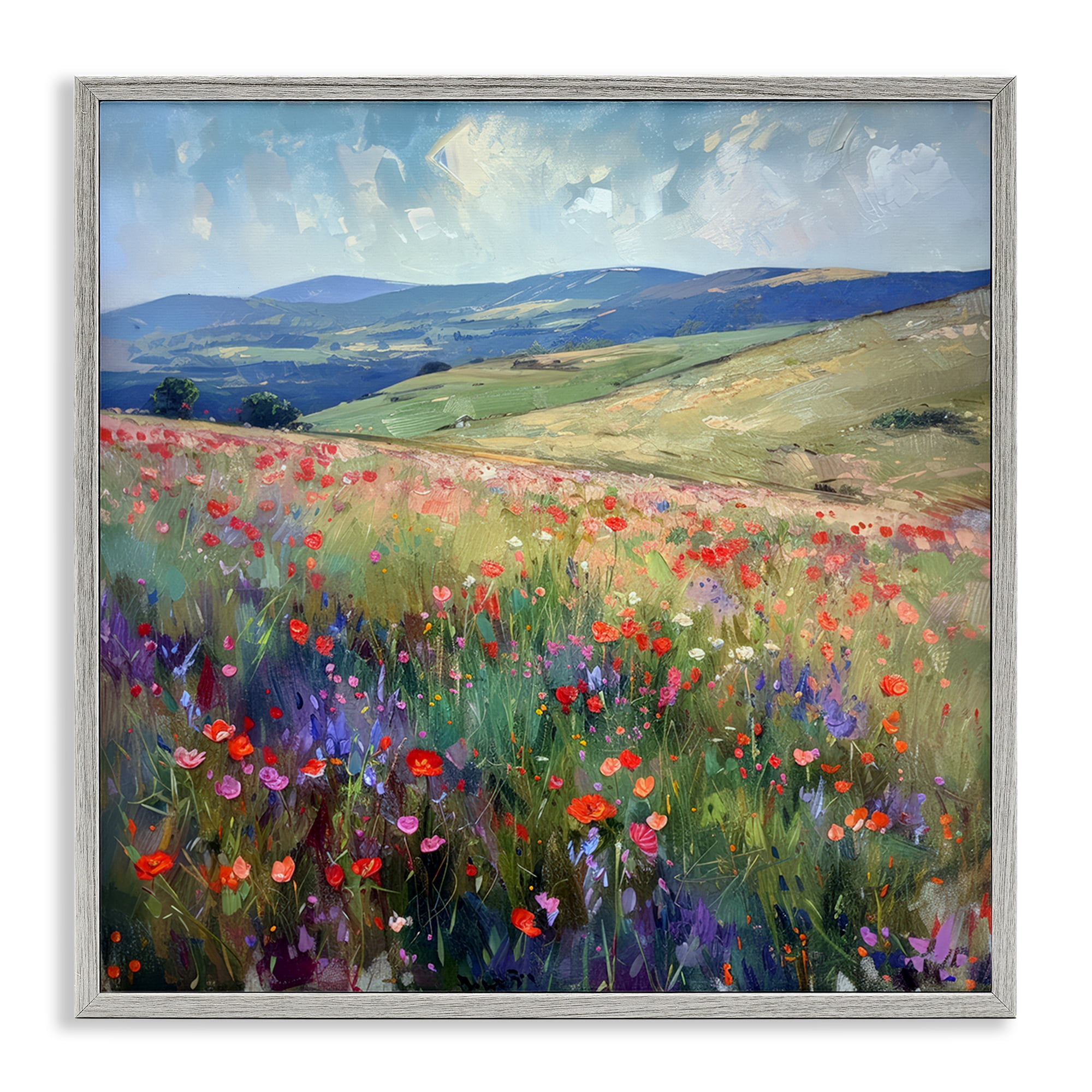 Stupell Industries Rolling Meadow Flowers Landscape & Nature Painting ...