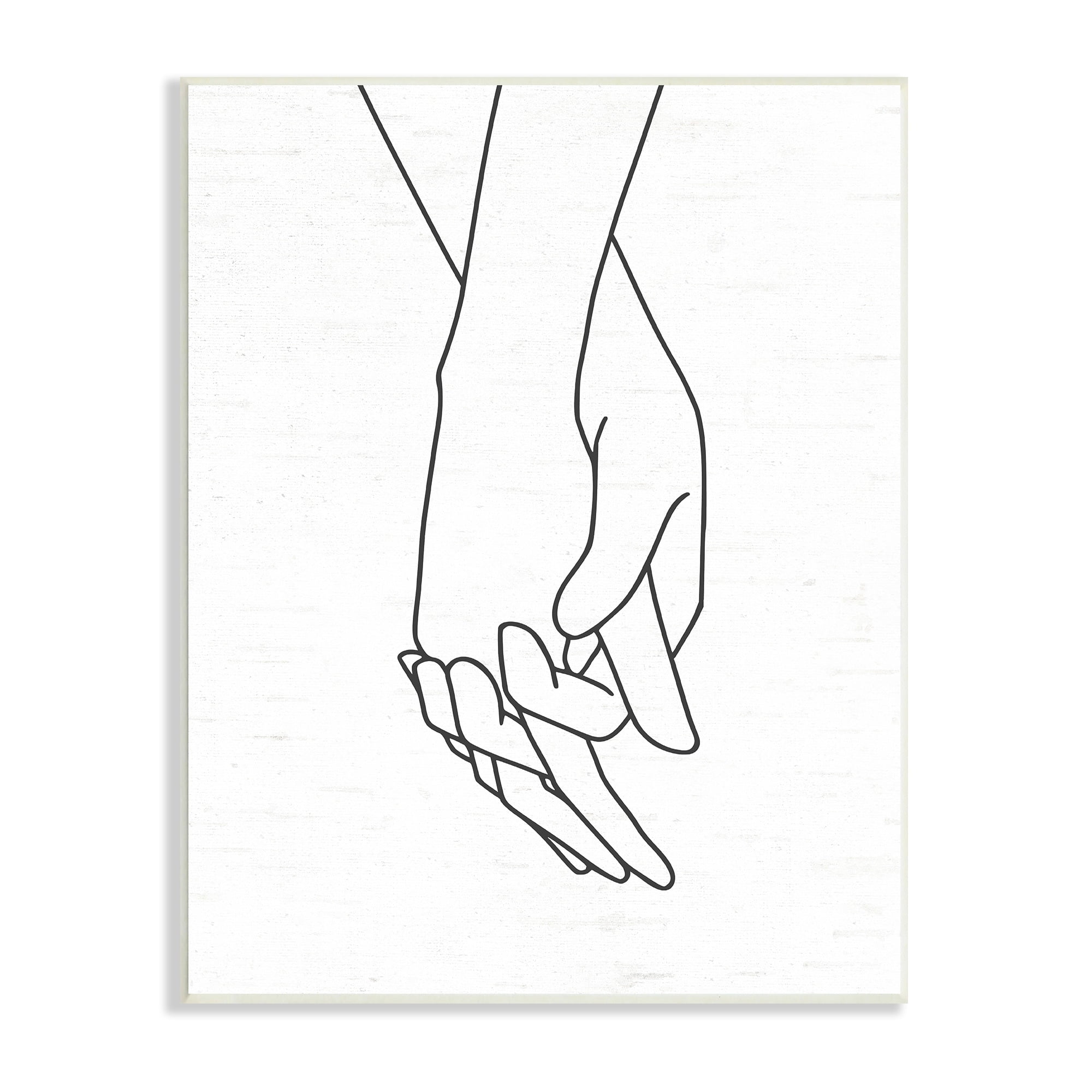 Stupell Industries Romantic Holding Hands Outline Drawing Loving Couple ...