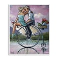 Stupell Industries Romantic Picnic on Bicycle White Framed Giclee Art ...