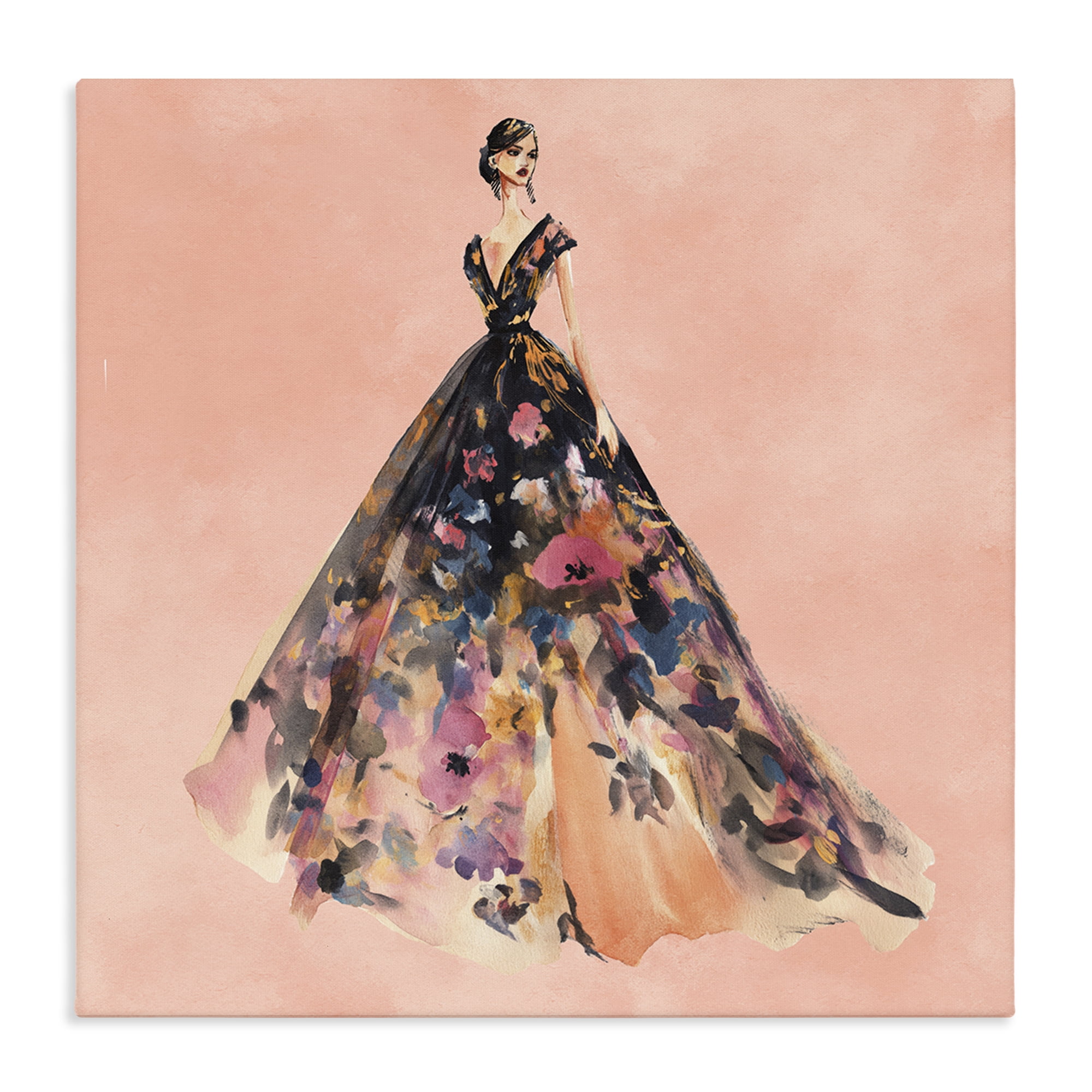 Stupell Industries Rose Gold Night Canvas Wall Art, design by Svetlana ...