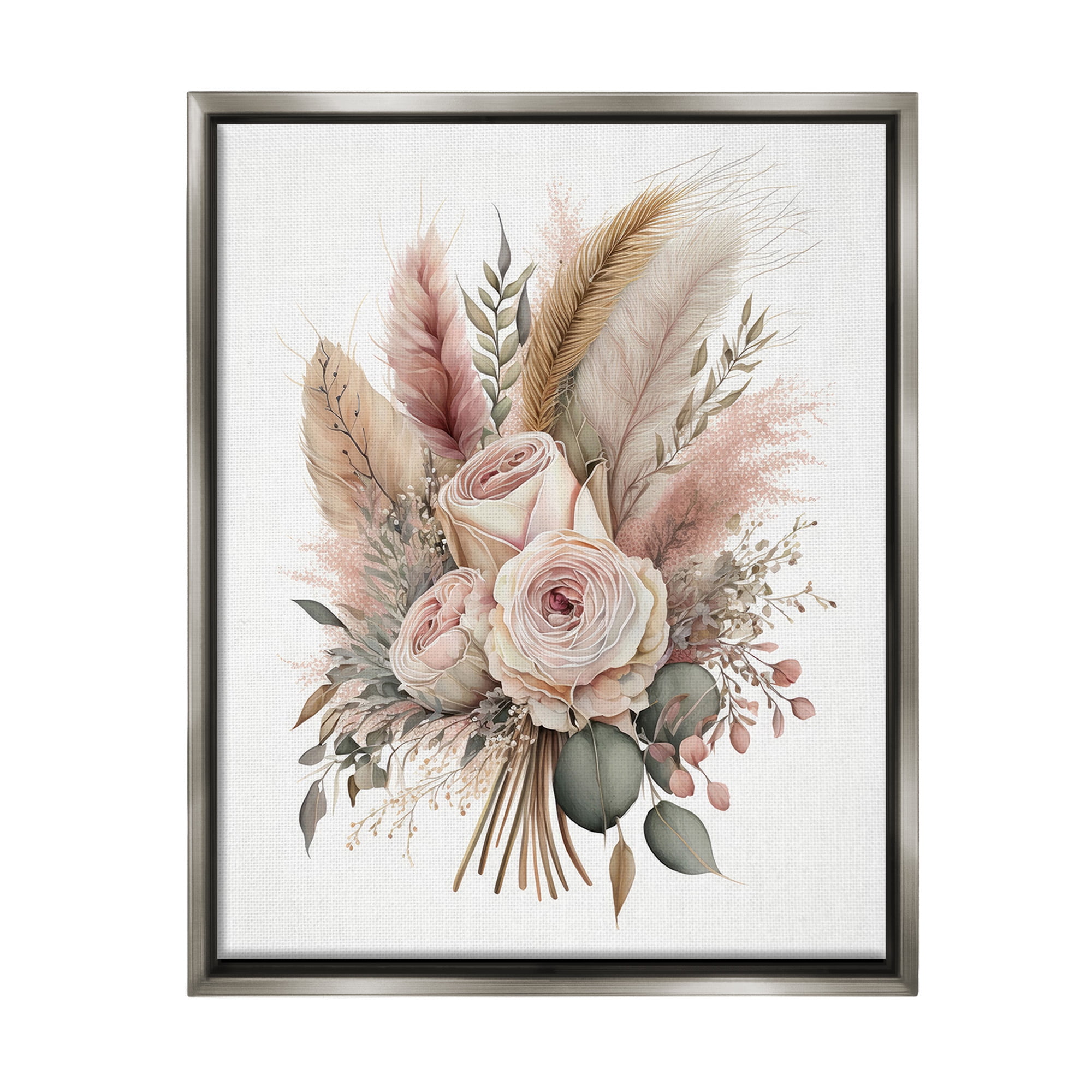 Stupell Industries Roses & Country Reeds Botanical & Floral Painting ...