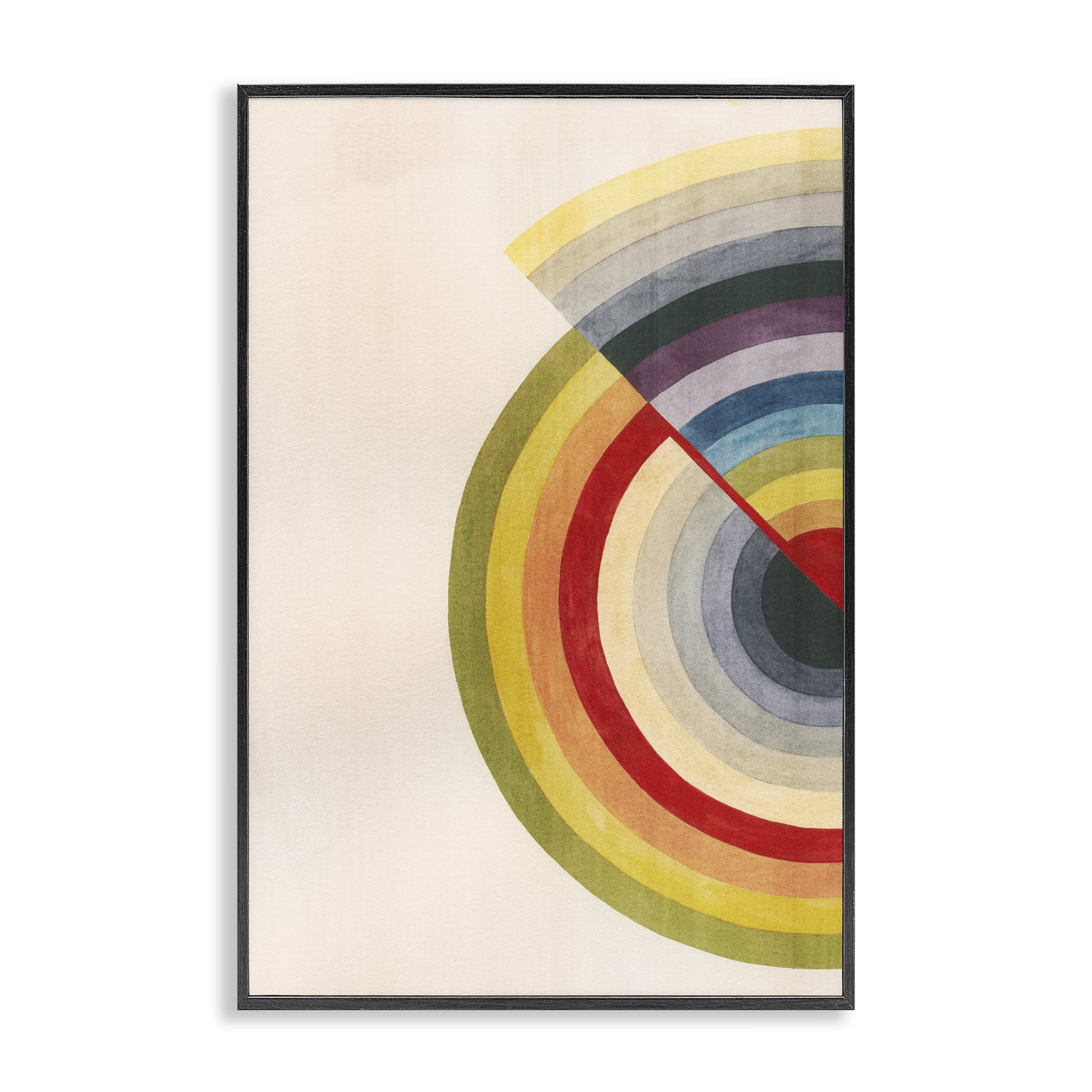 Stupell Industries Round Alternating Stripes Abstract Painting Black ...