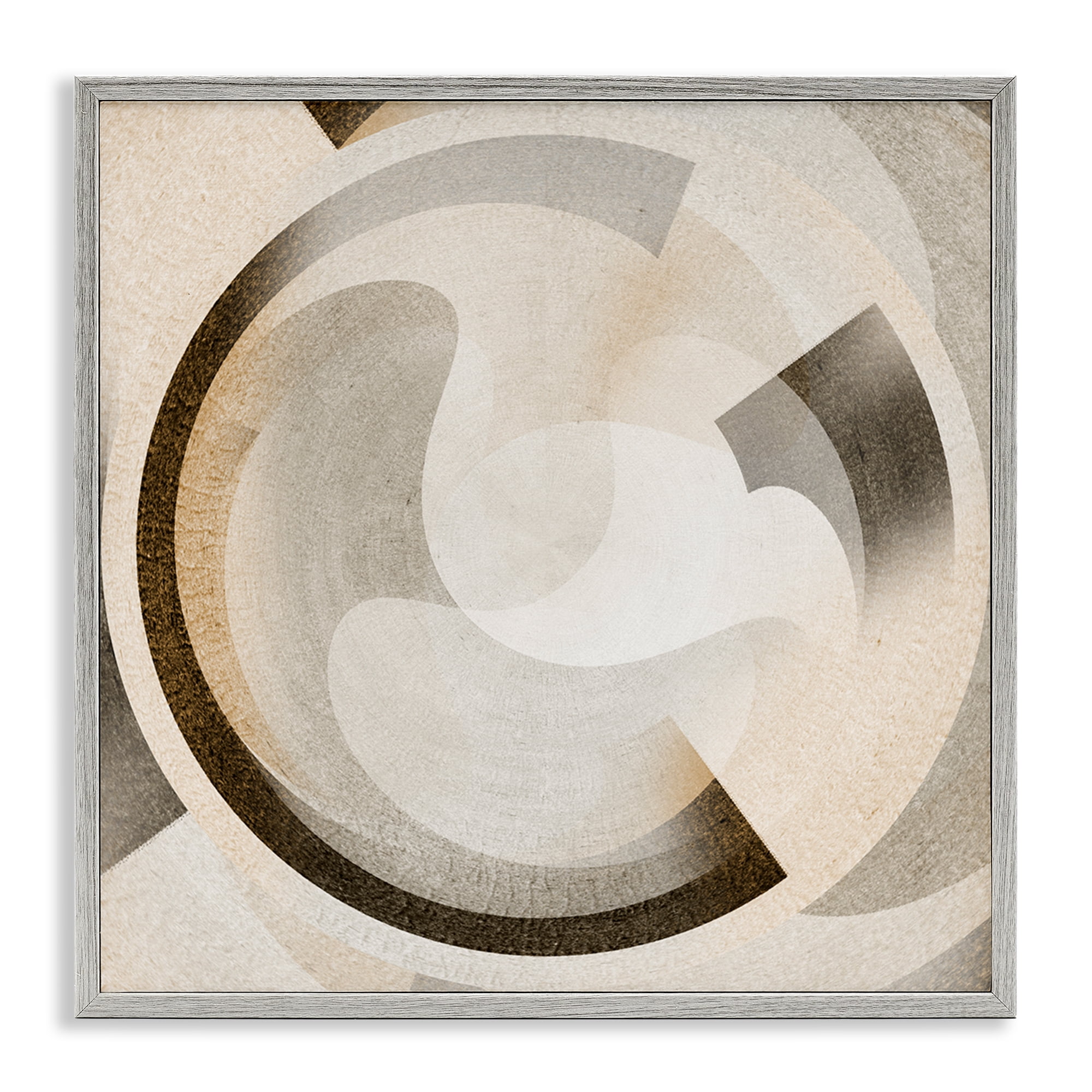 Stupell Industries Round Arches Neutral Abstract Painting Gray Framed ...