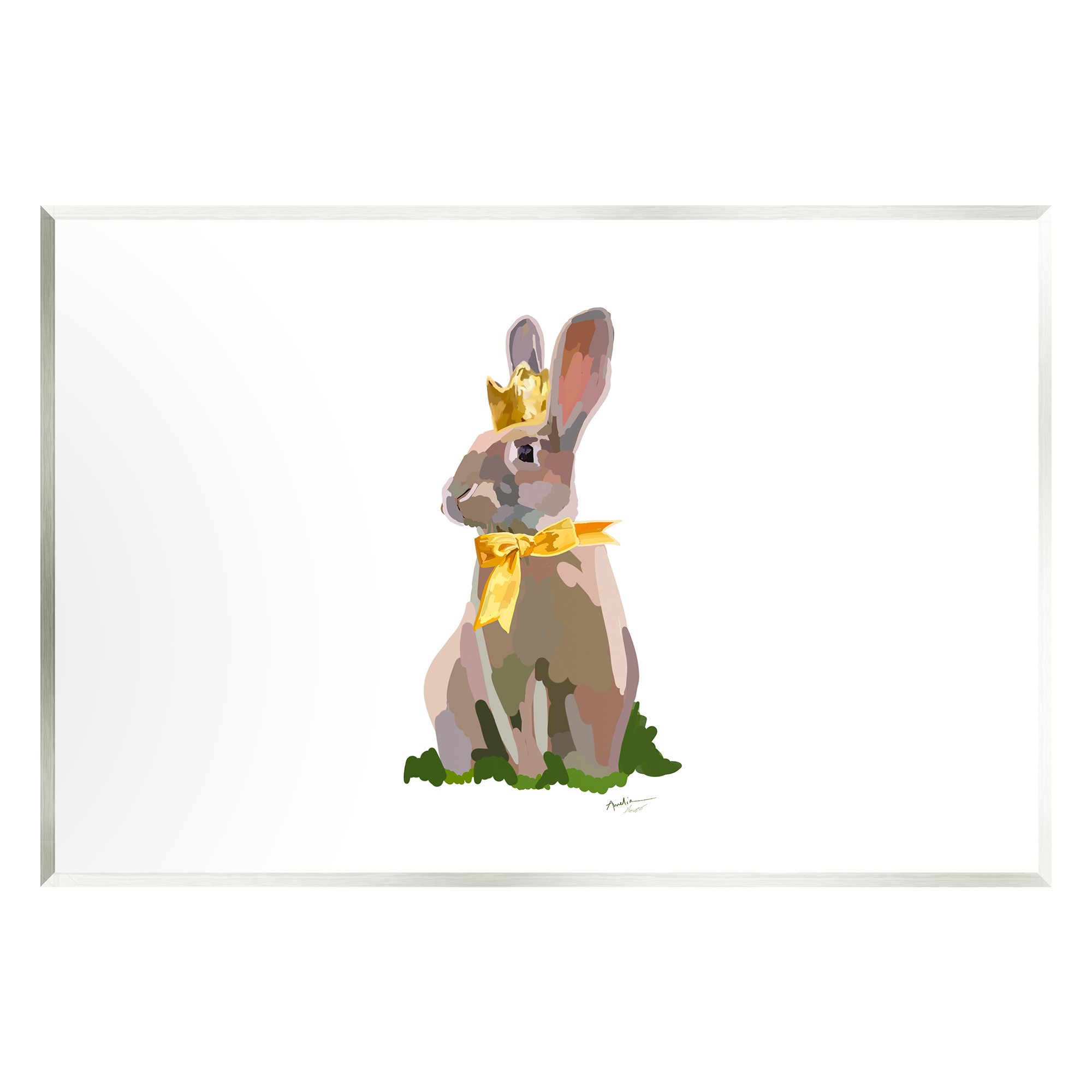 Stupell Industries Royal Bunny with Crown Animals & Insects Painting ...