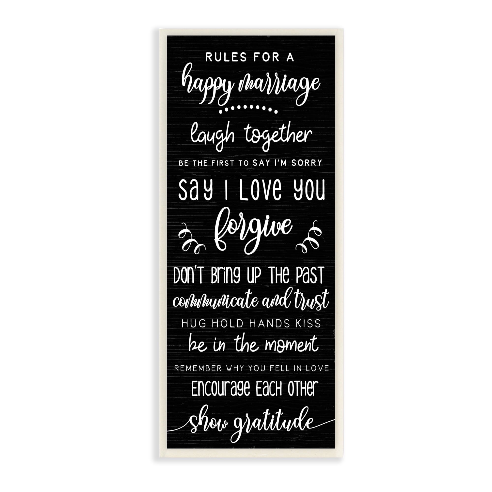Stupell Industries Rules for Happy Marriage Country Sign Black White ...