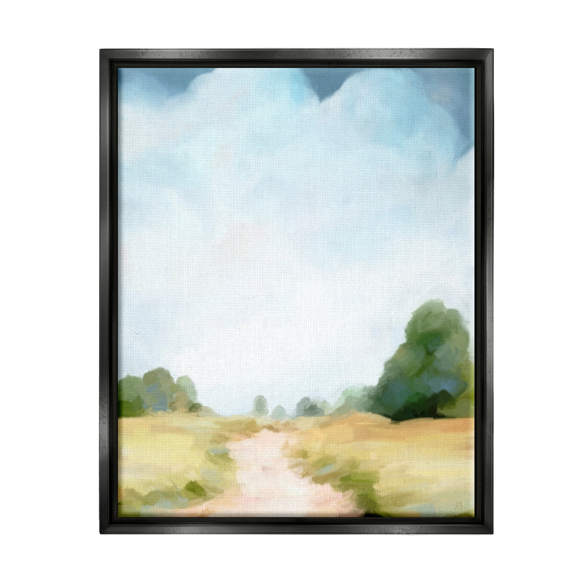 Stupell Industries Rural Country Path Abstract Trees Puffy Clouds ...