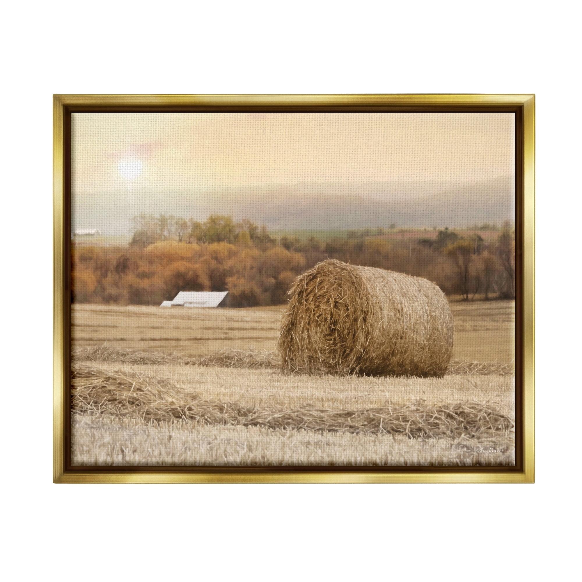 Stupell Industries Rural Haystack Farmland Field Shining Morning Sun ...