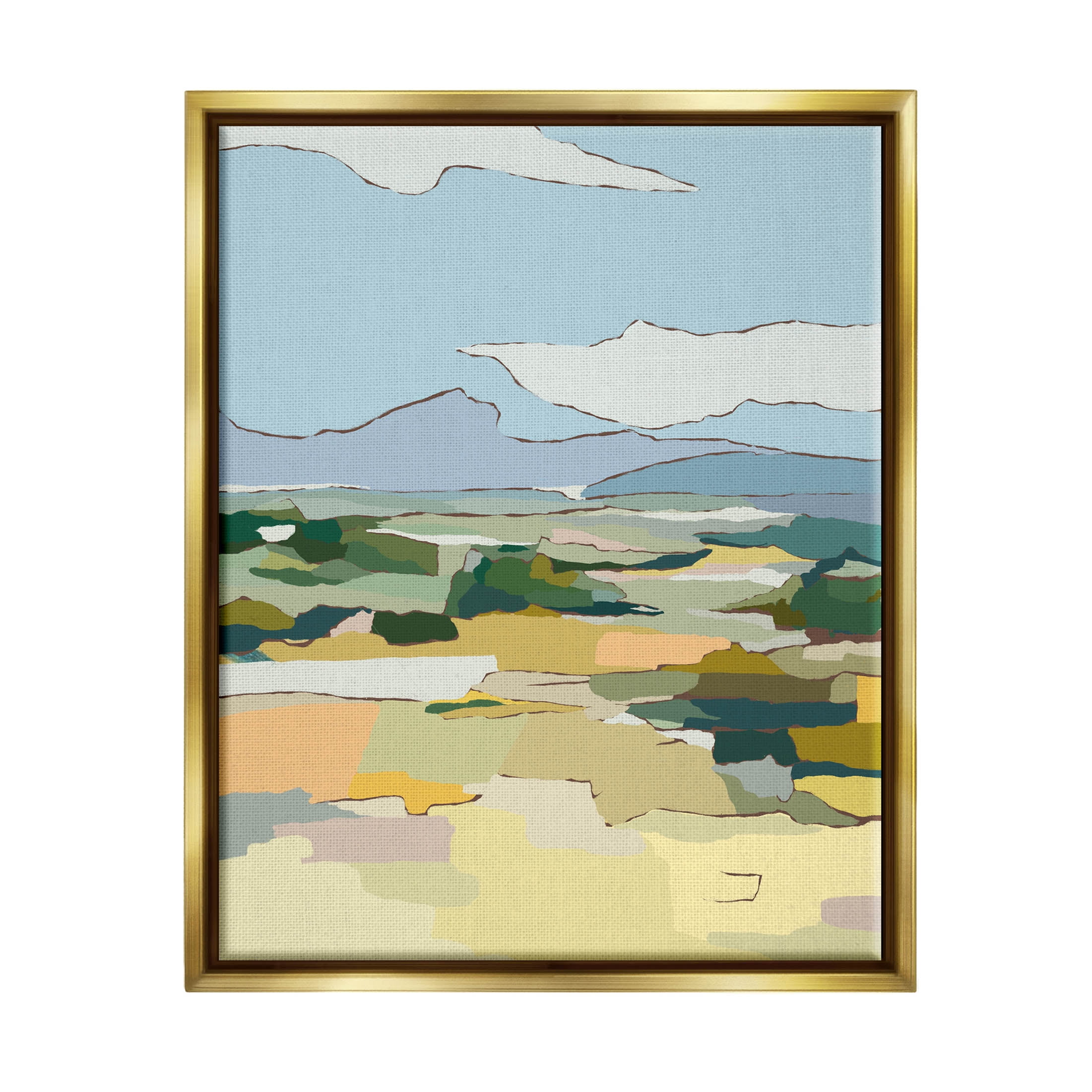 Stupell Industries Rural Pasture Abstract Field Graphic Art Metallic ...