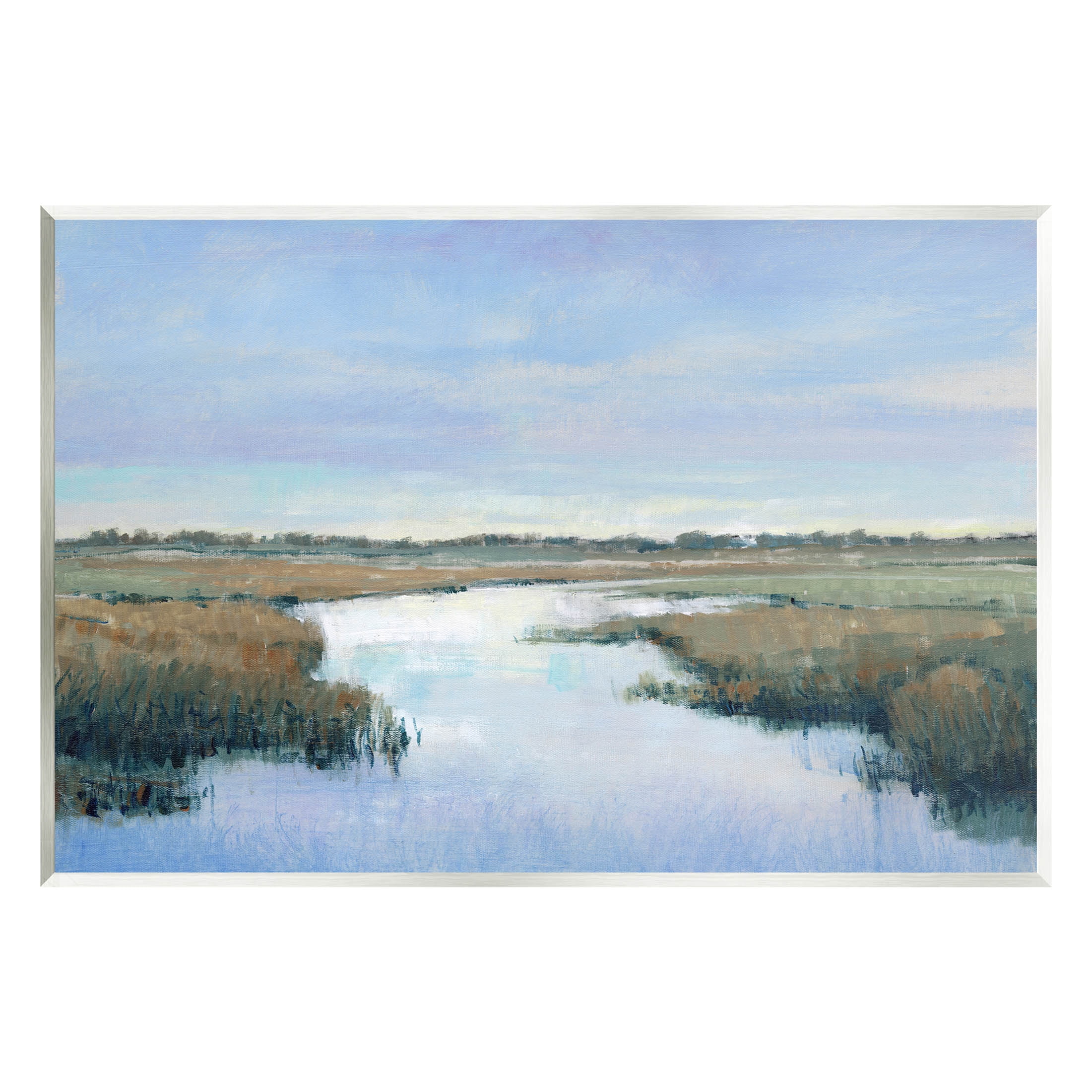 Stupell Industries Rural River Marsh Landscape Painting Unframed Wall ...