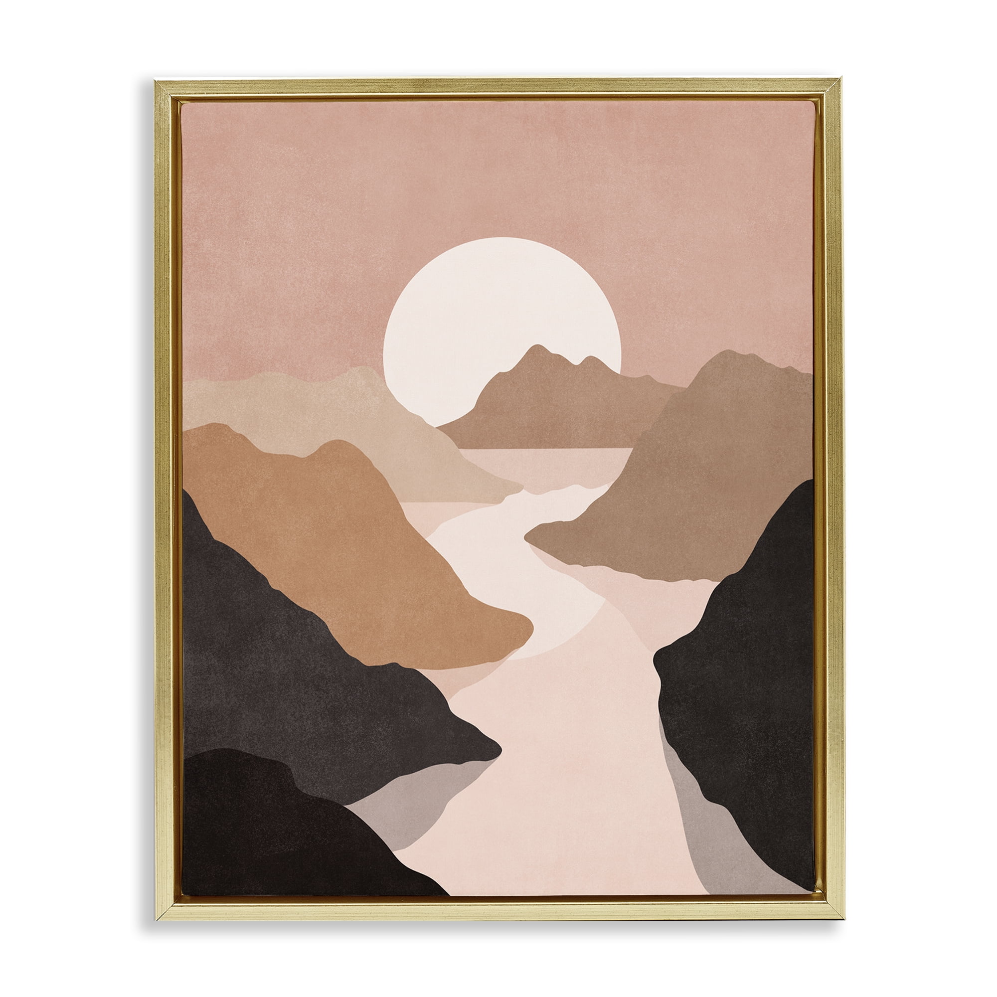 Stupell Industries Rust Boho Stream Landscape & Nature Painting Gold ...