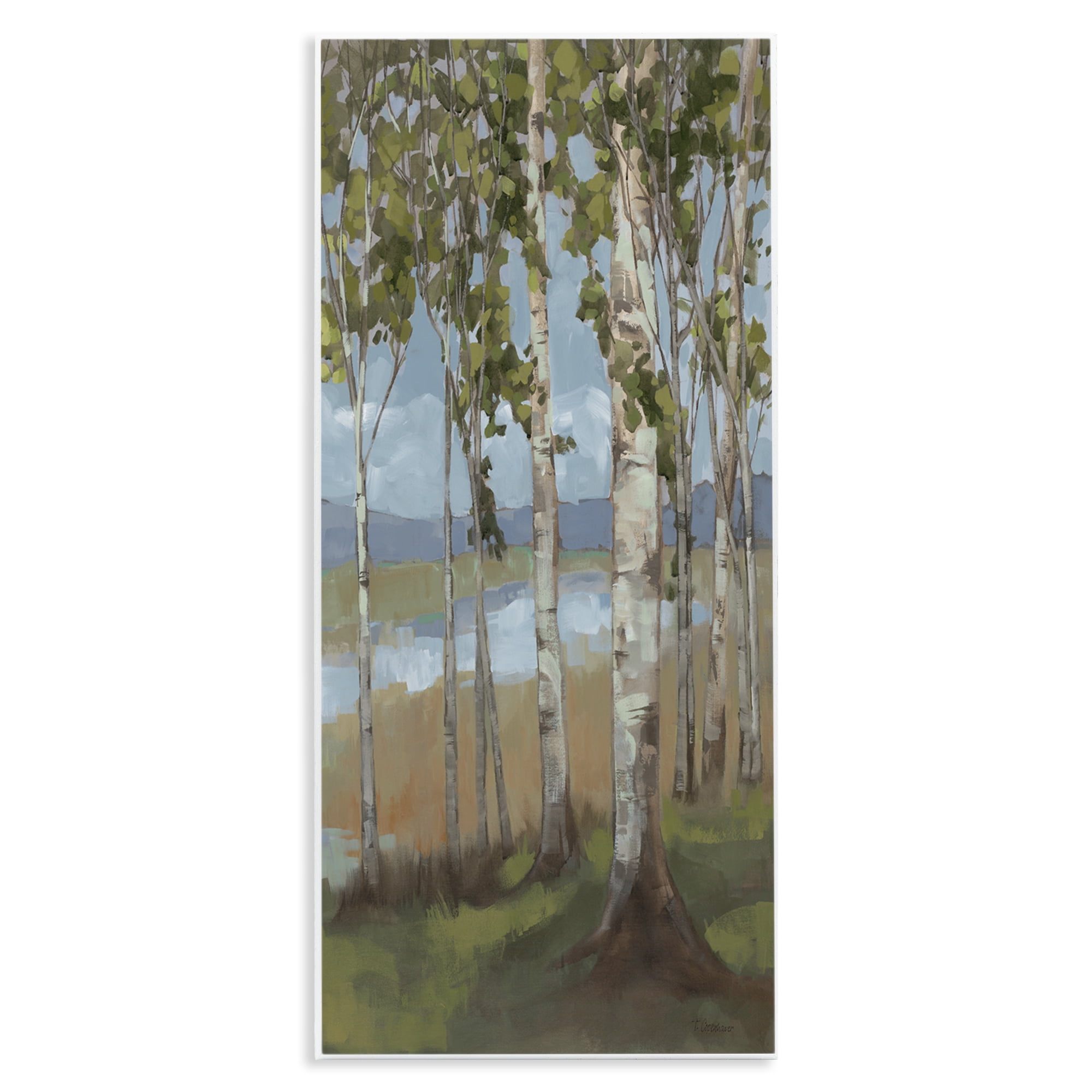 Stupell Industries Rustic Birch Copse Landscape Painting Unframed Art ...