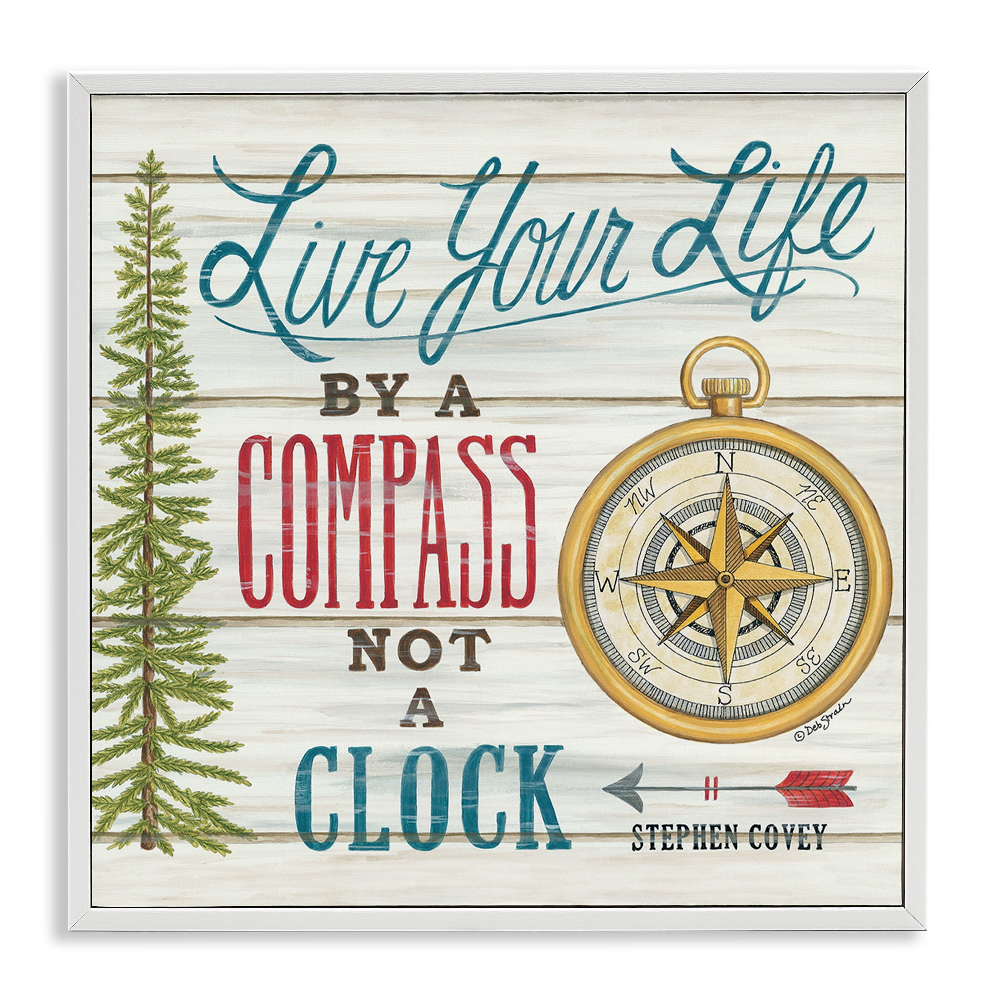 Stupell Industries Rustic Compass Adventure Phrase Typography Painting ...