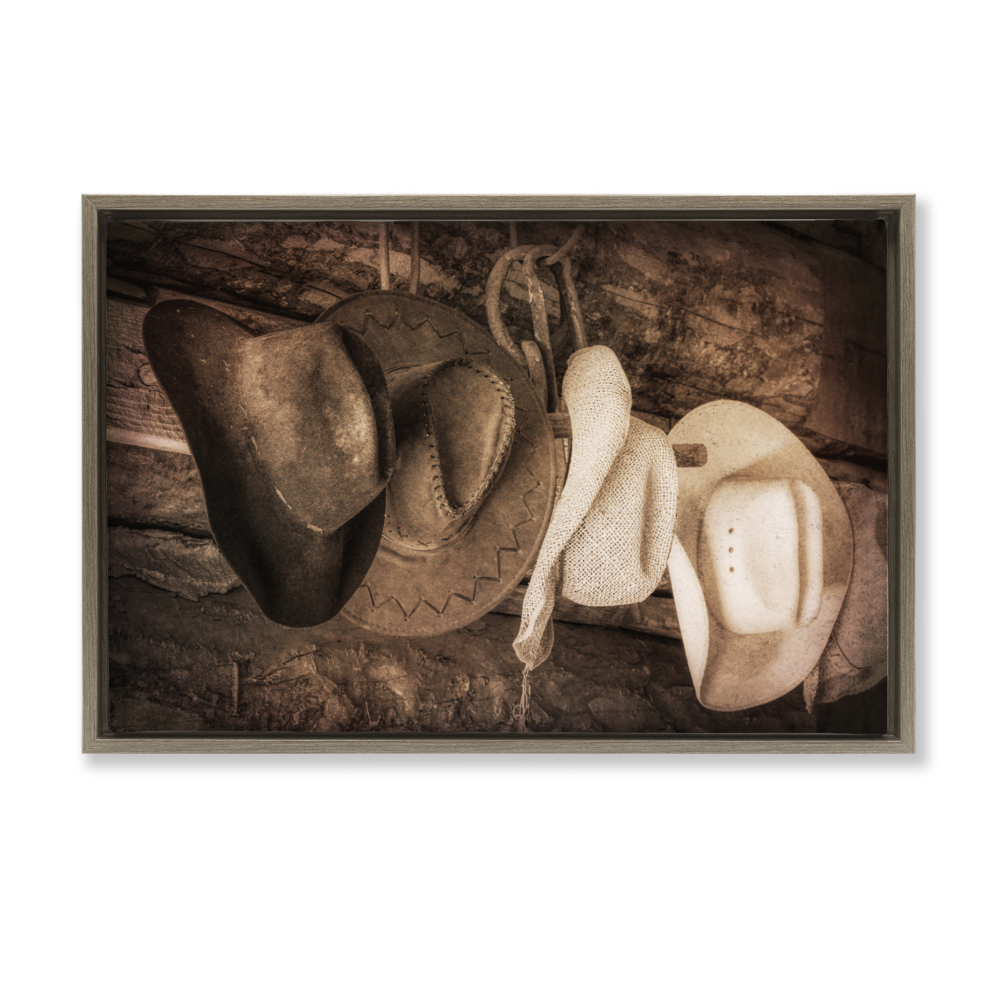 Stupell Industries Rustic Cowboy Hats Entertainment Painting Brown ...