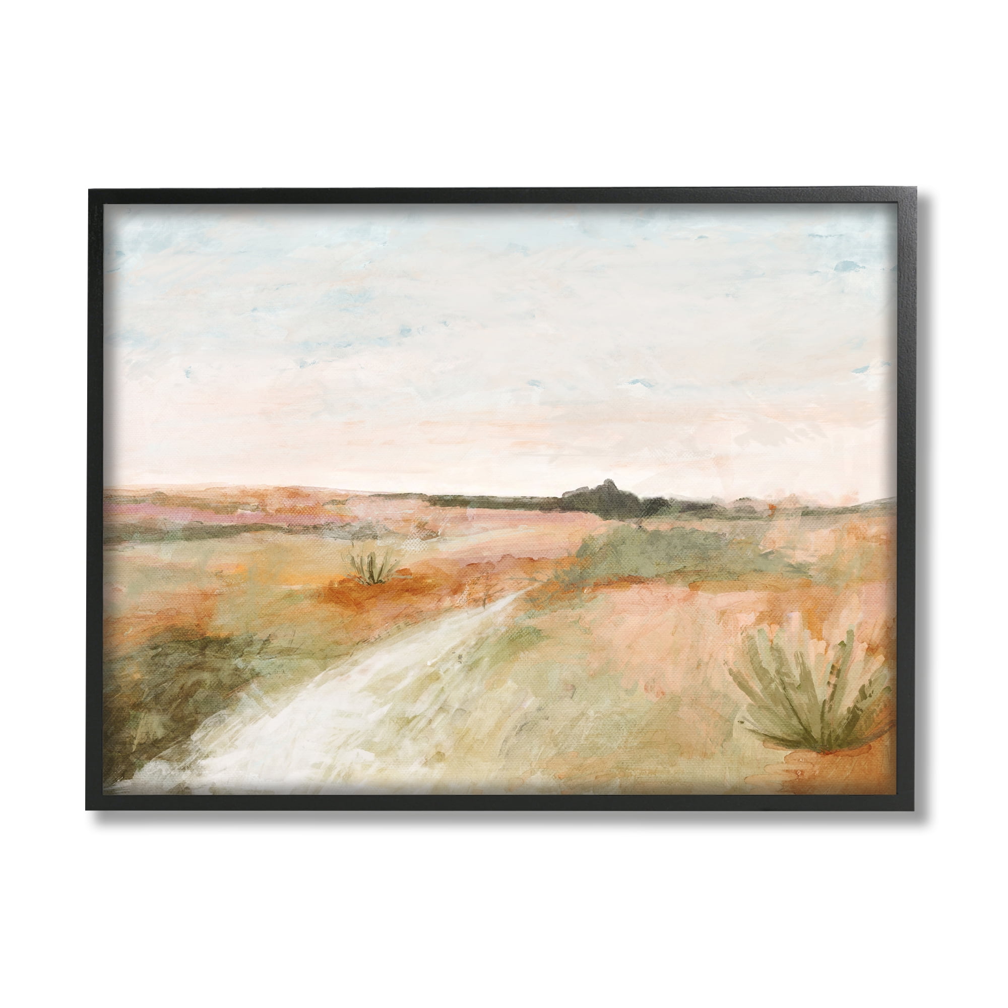 Stupell Industries Rustic Desert Landscape Nature Painting Black Framed ...