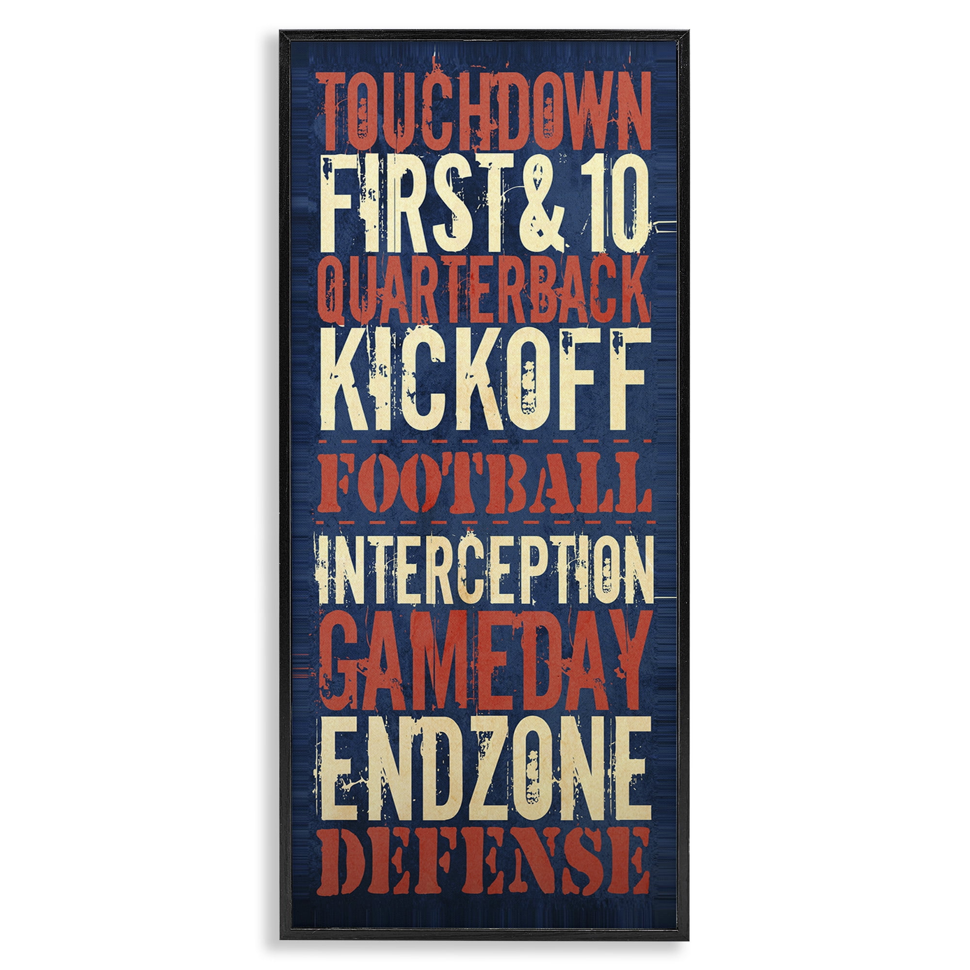 Stupell Industries Rustic Football Phrases Art for Kids Painting Black ...