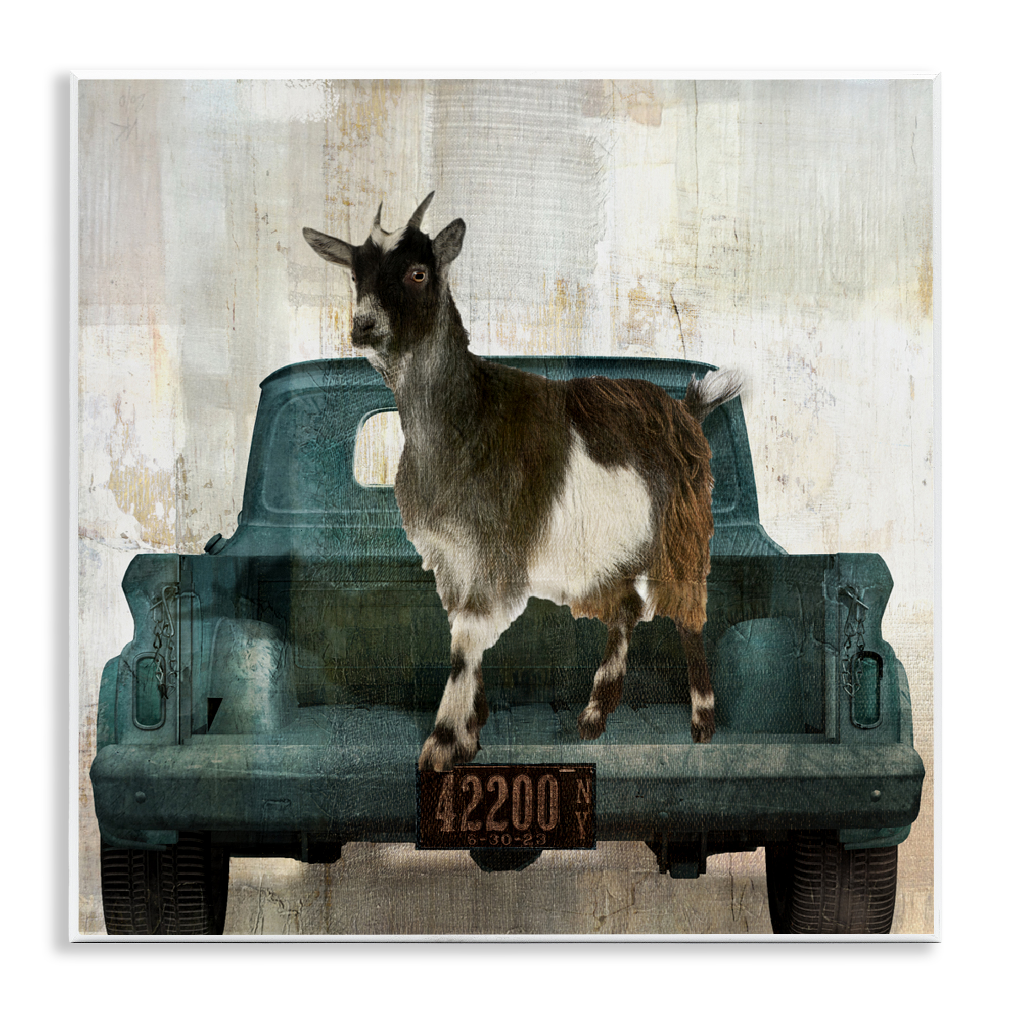 Stupell Industries Rustic Goat Vacation Wall Plaque Art design by ...