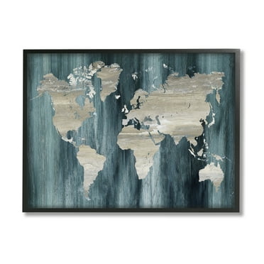 Stupell Industries Earth Equator Prime Meridian Map Diagram Globe Wood ...