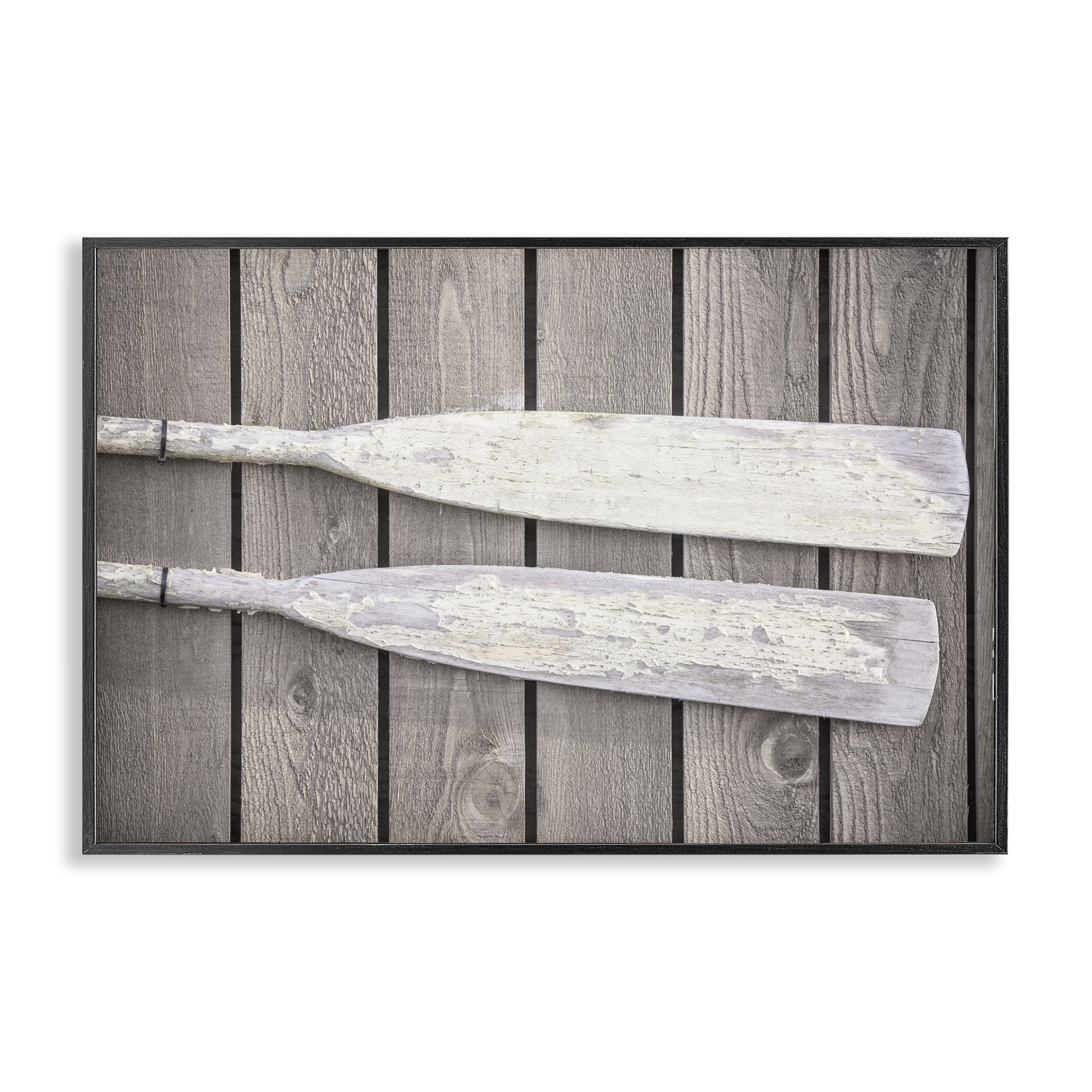 Stupell Industries Rustic Oars Pair Nautical & Beach Photography Black ...