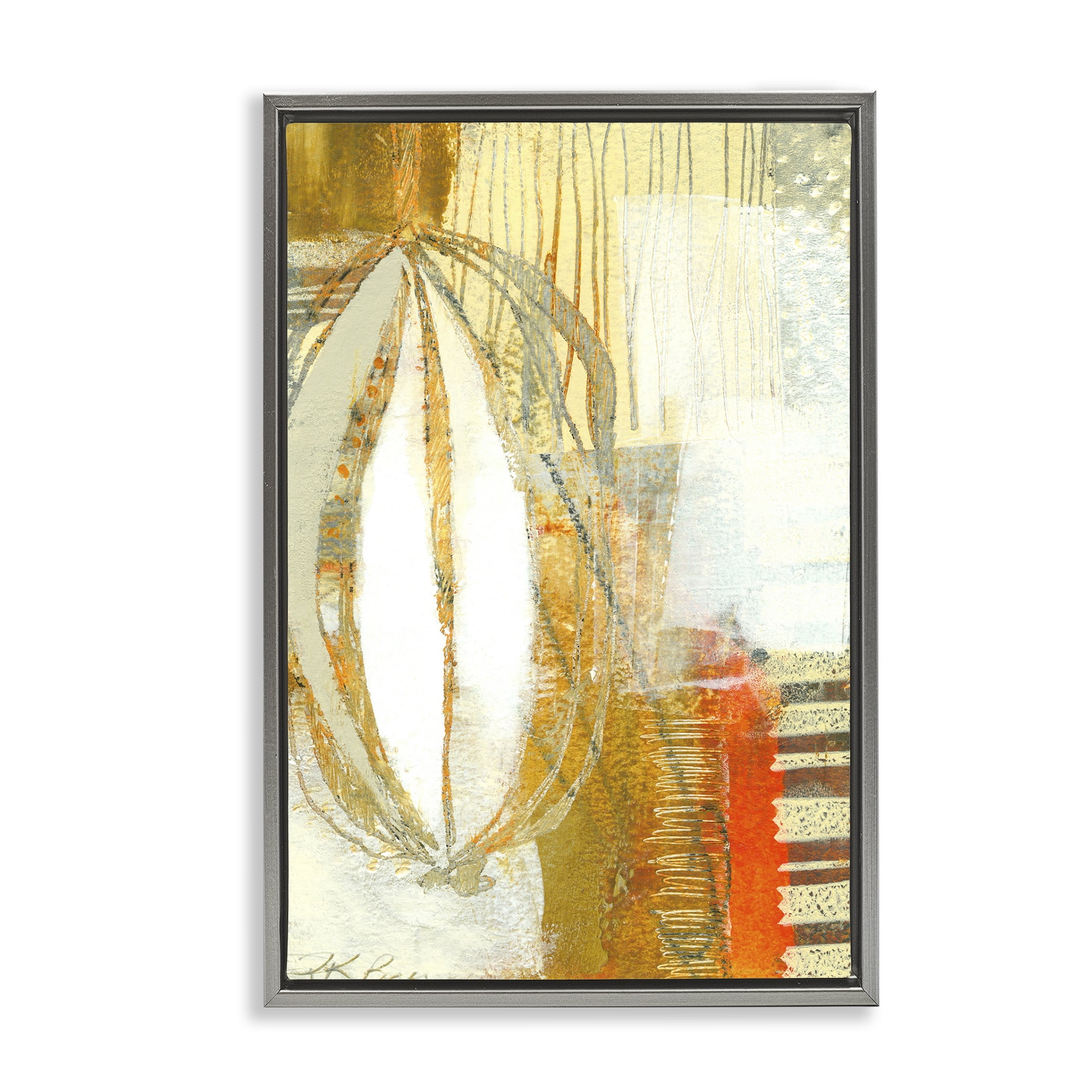 Stupell Industries Rustic Oblong Shape Collage Abstract Painting Gray ...