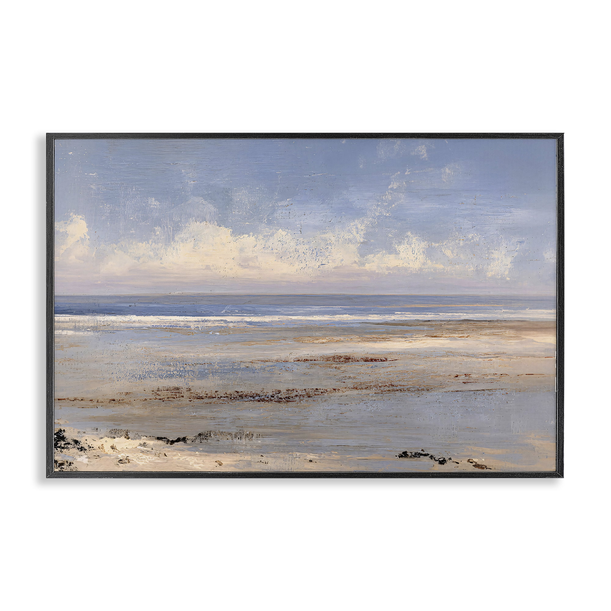 Stupell Industries Rustic Ocean Horizon Impression Black Framed Giclee ...