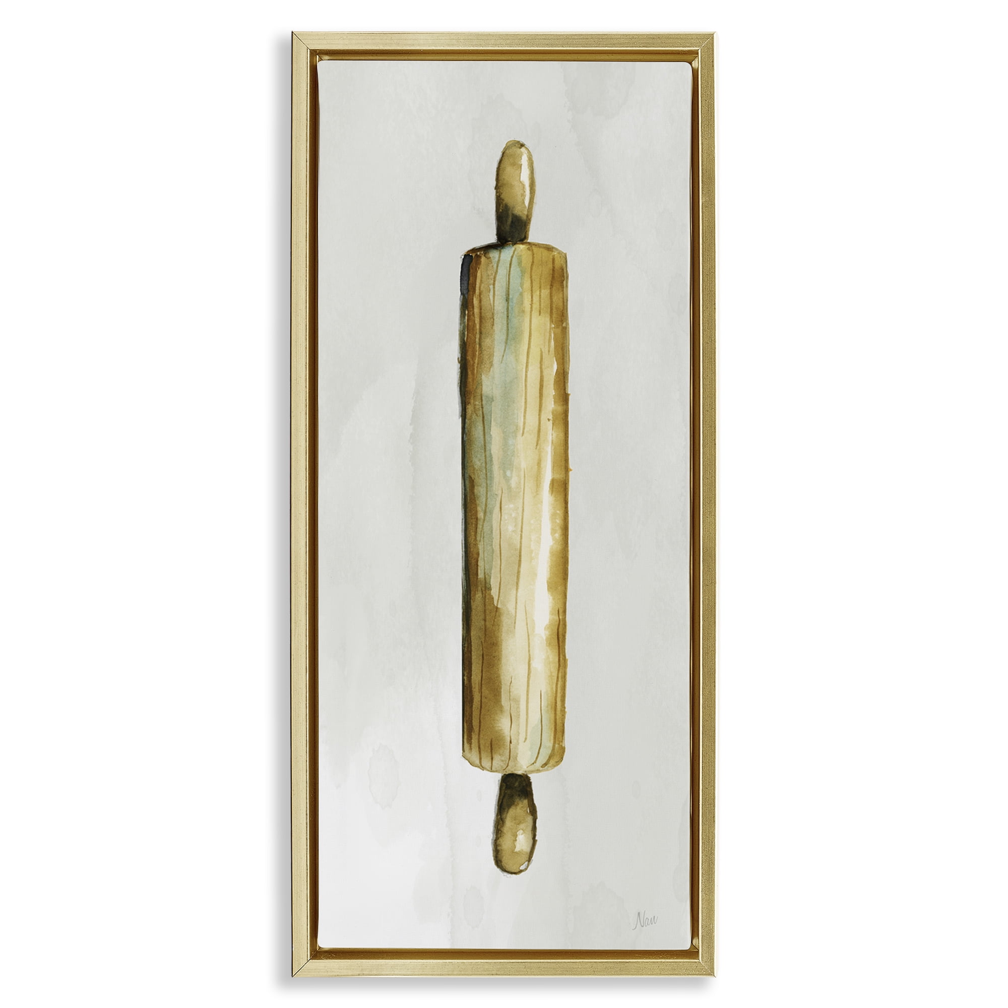 Stupell Industries Rustic Rolling Pin Food & Beverage Painting Gold ...