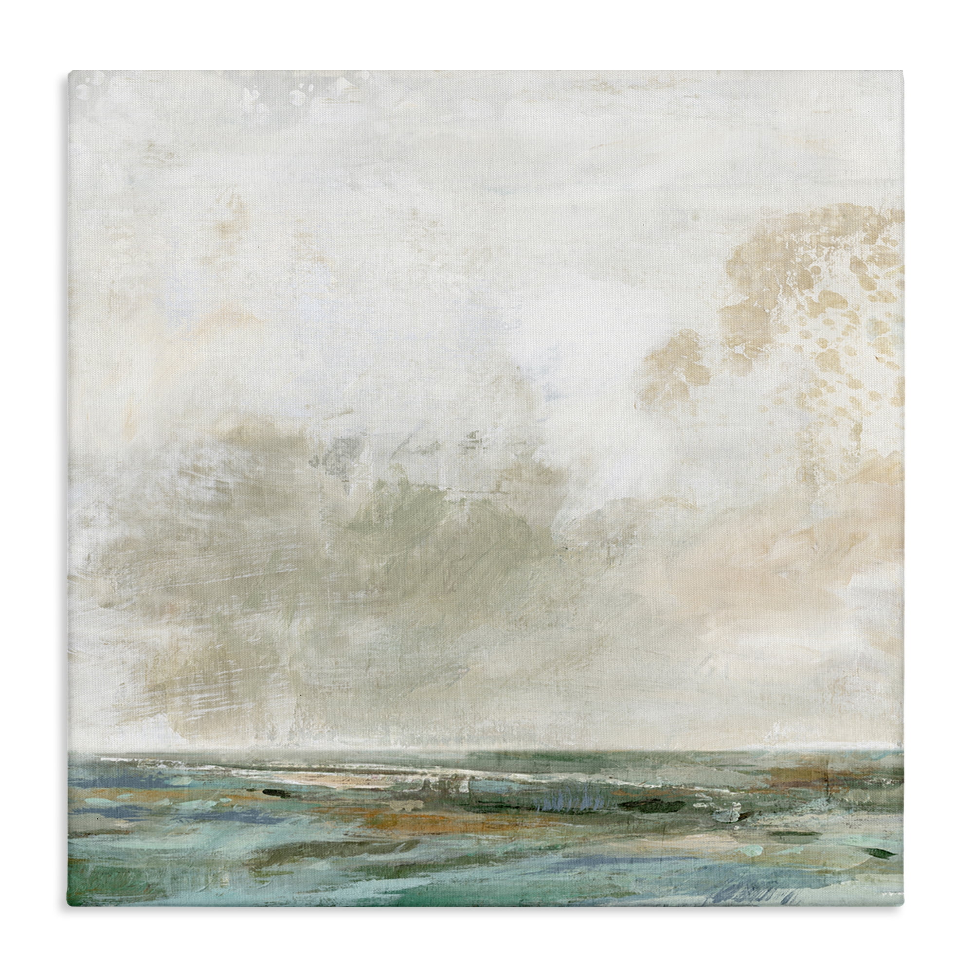 Stupell Industries Rustic Seascape Neutrals Abstract Painting Wrapped ...