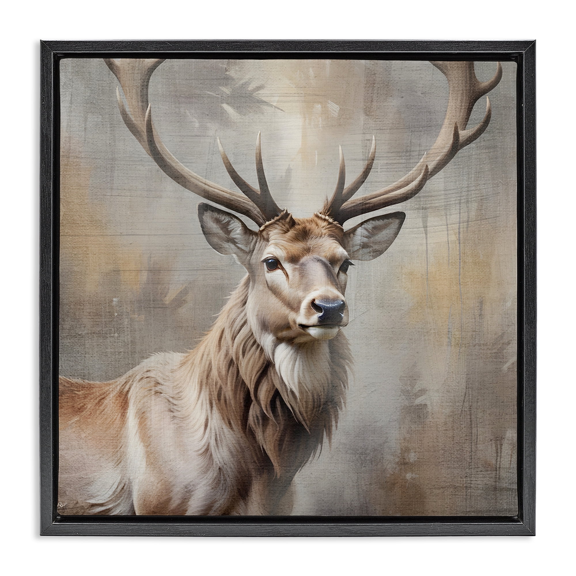 Stupell Industries Rustic Stag with Majestic Glance Black Framed ...