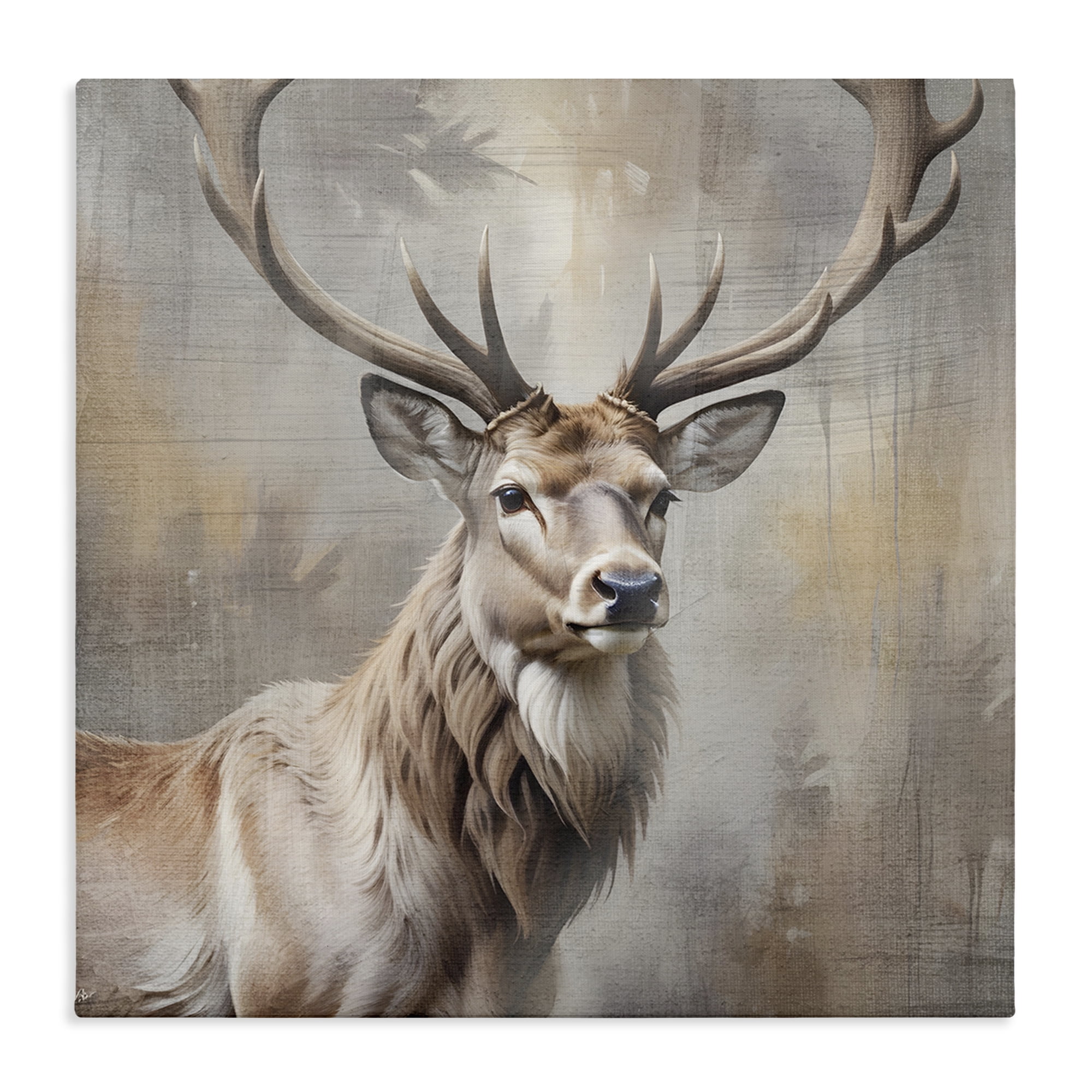 Stupell Industries Rustic Stag with Majestic Glance Canvas Wall Art ...