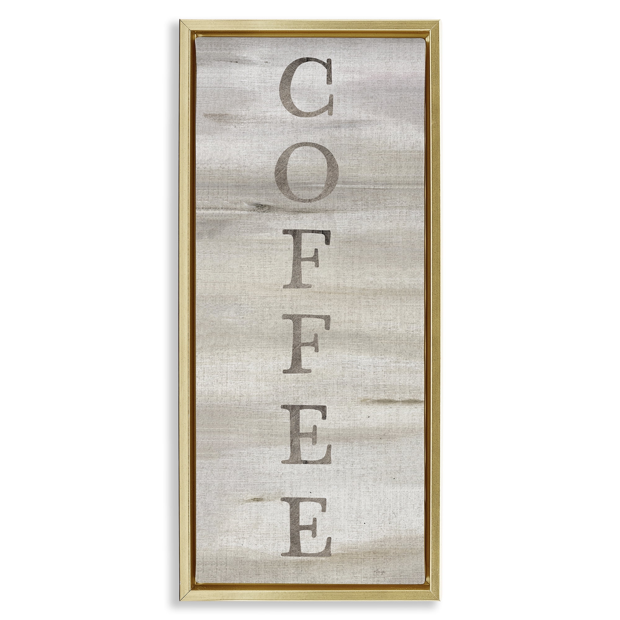 Stupell Industries Rustic Vertical Coffee Food & Beverage Painting Gold ...