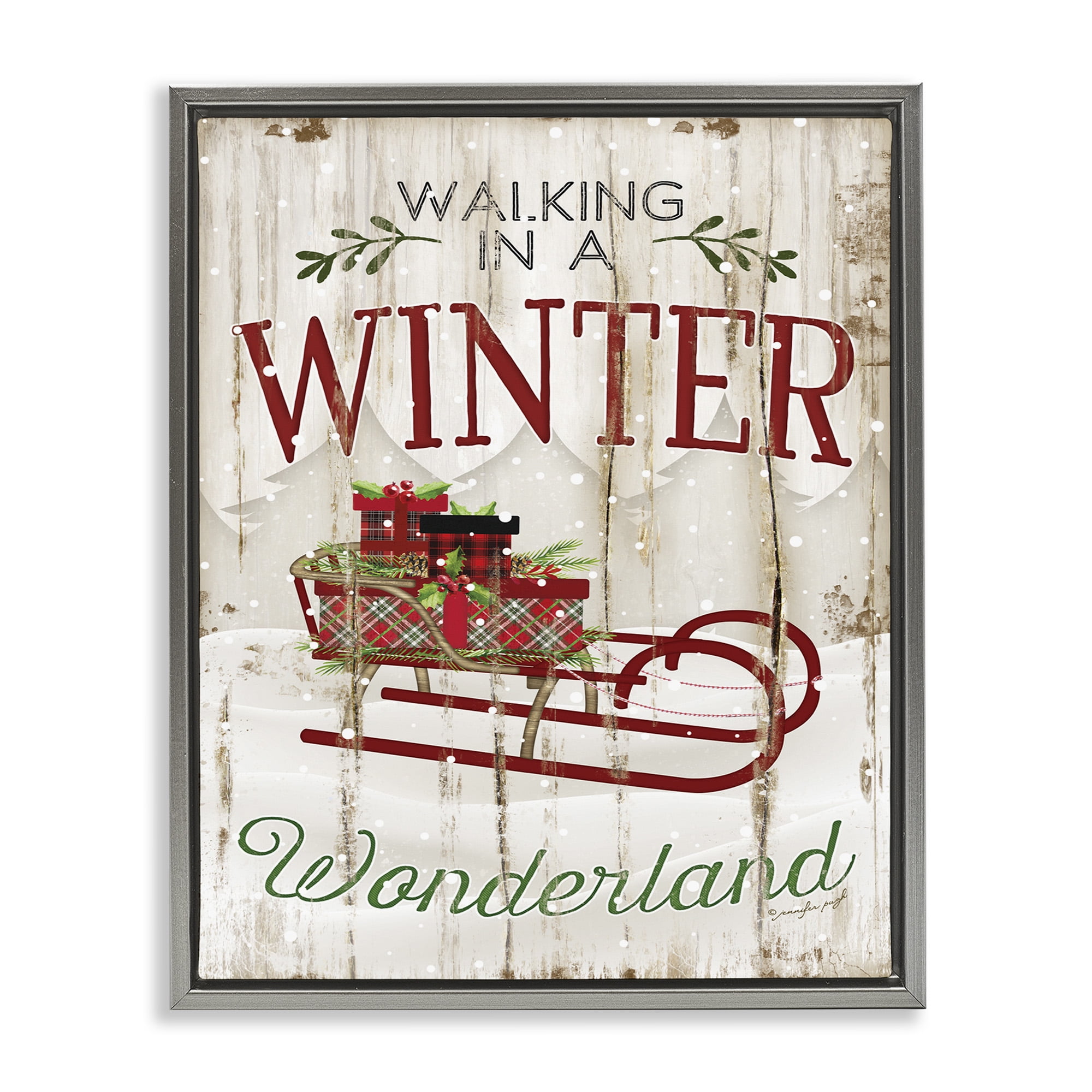 Stupell Industries Rustic Winter Wonderland Sleigh Holiday Painting ...