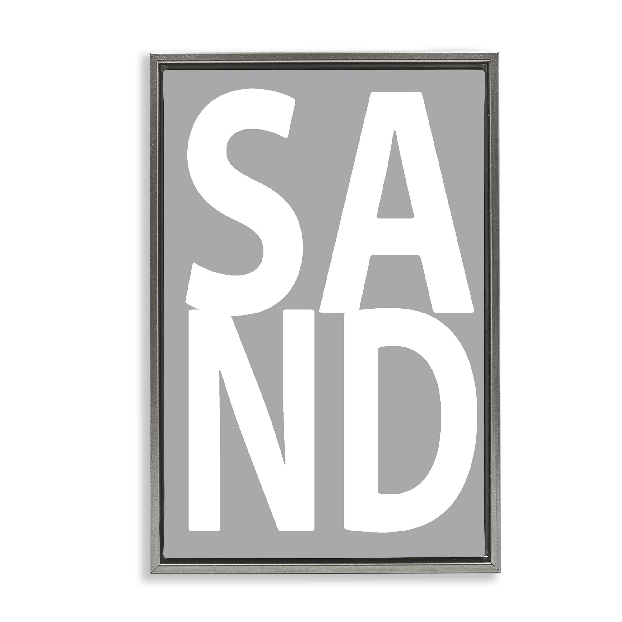 Stupell Industries Sand Word on Grey Typography Painting Gray Floater ...