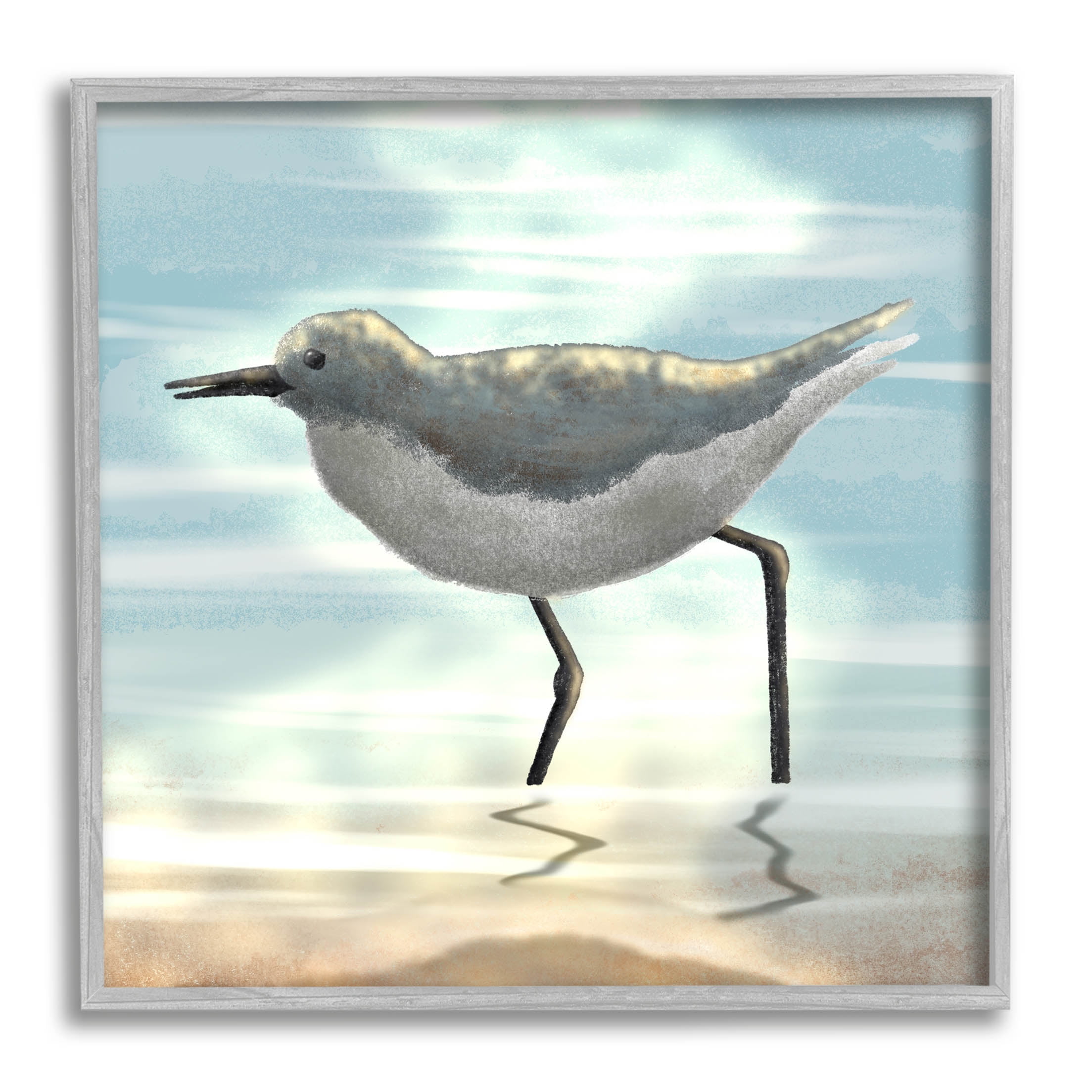 Stupell Industries Sandpiper Standing Coastal Ocean Tide Graphic Art ...