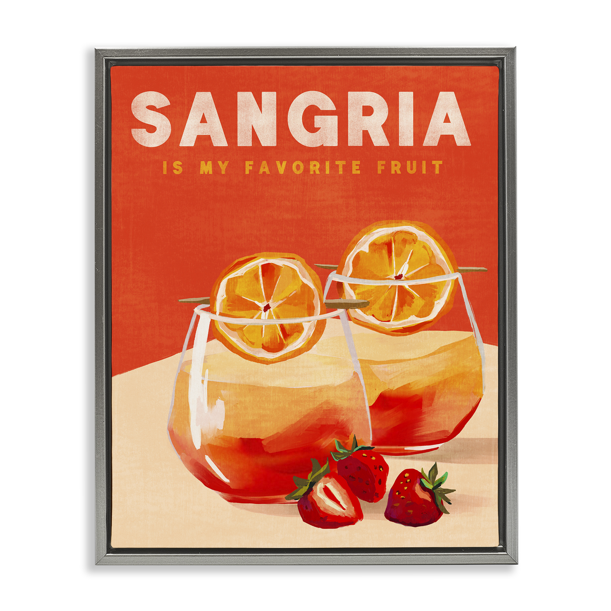 Stupell Industries Sangria Favorite Fruit Food & Beverage Painting Gray ...
