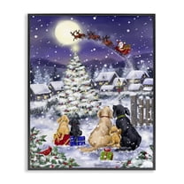 Stupell Industries Family Friends Christmas Tree Holiday Painting White ...