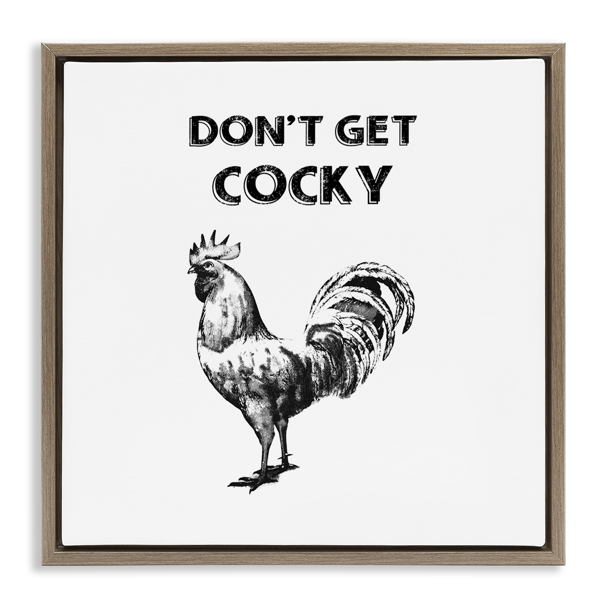 Stupell Industries Sassy Don't Get Cocky Animals Painting Brown Floater ...