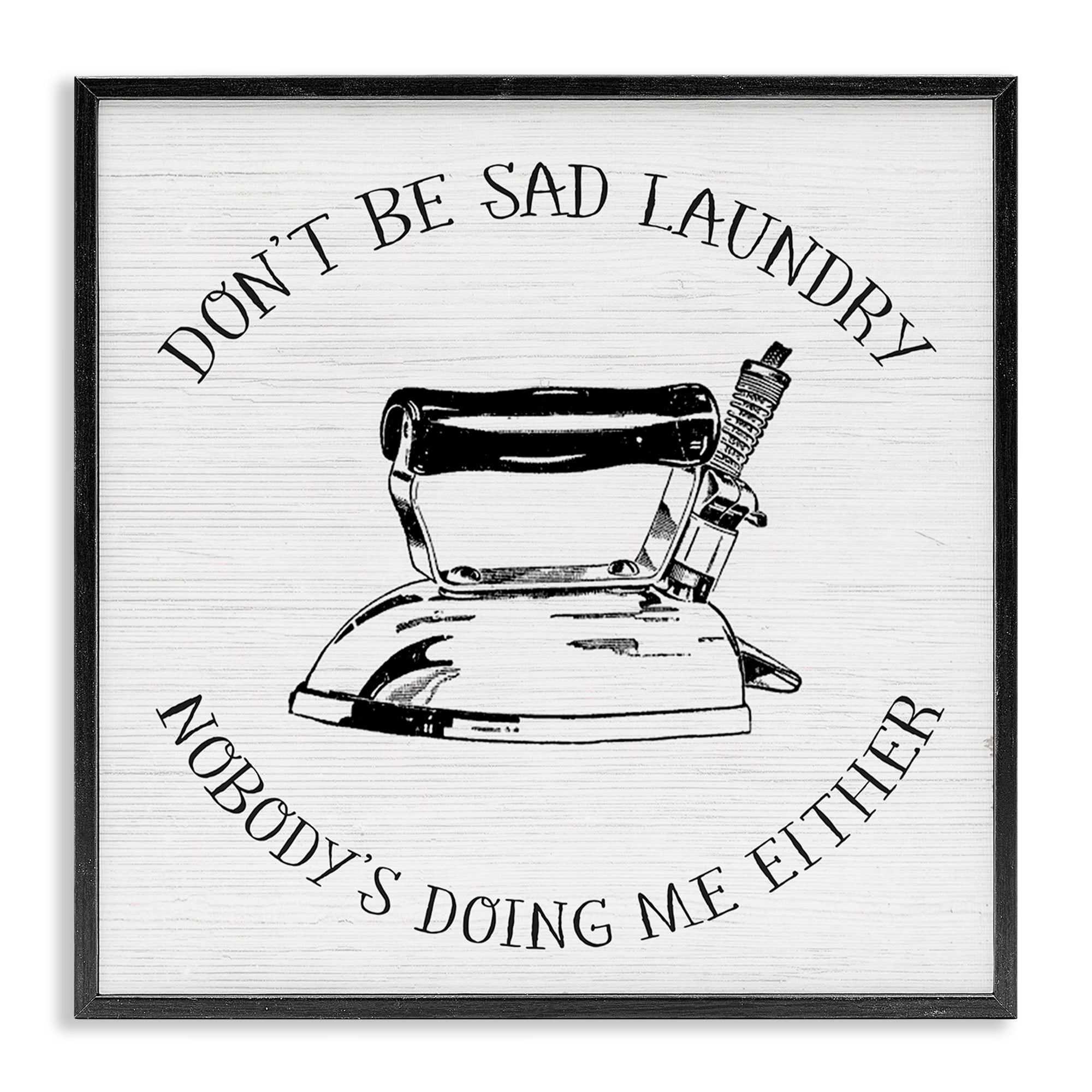 Stupell Industries Sassy Vintage Laundry Phrase Typography Painting Black Framed Art Print Wall ...