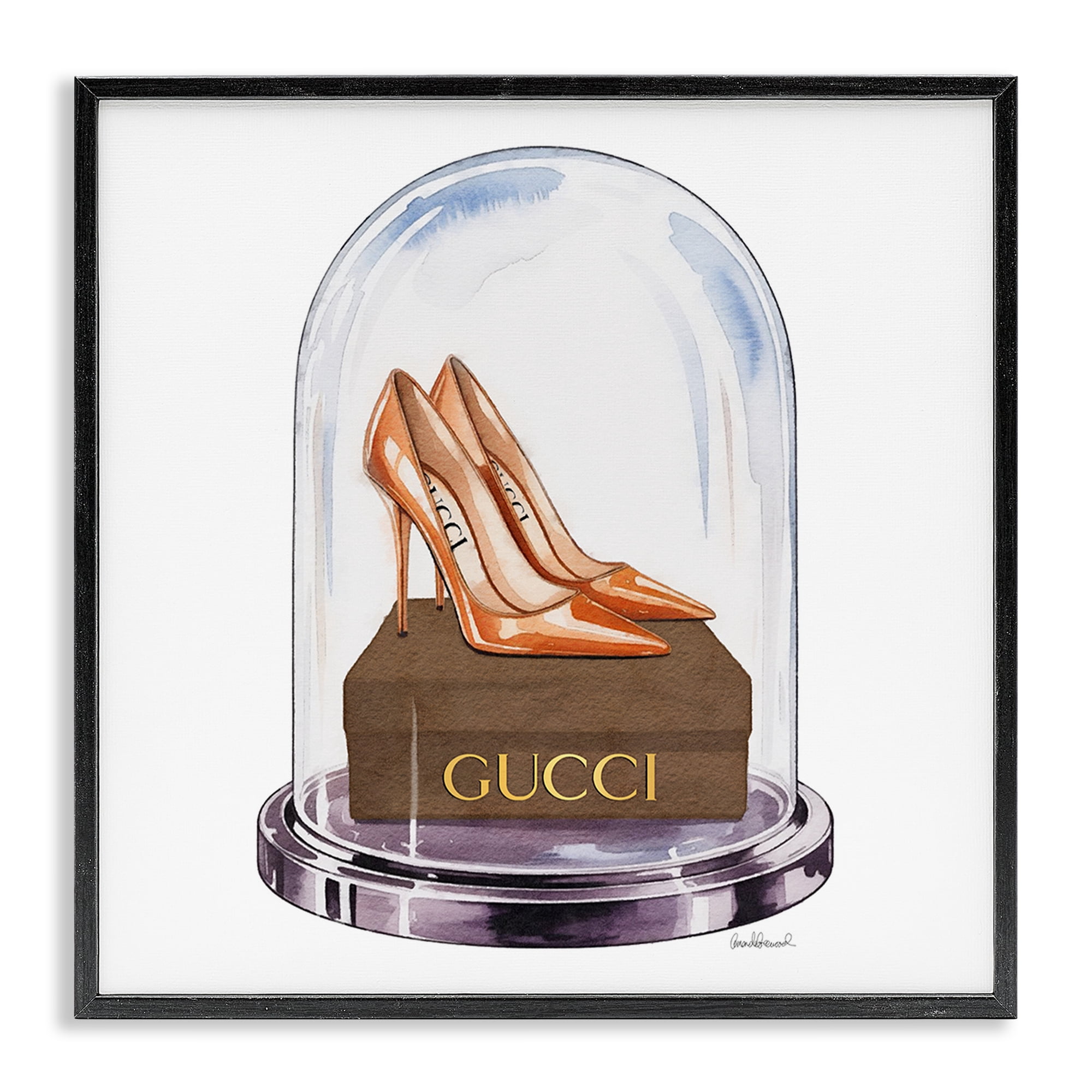 Stupell Industries Satin Heels in Bell Jar Black Framed Giclee Art ...