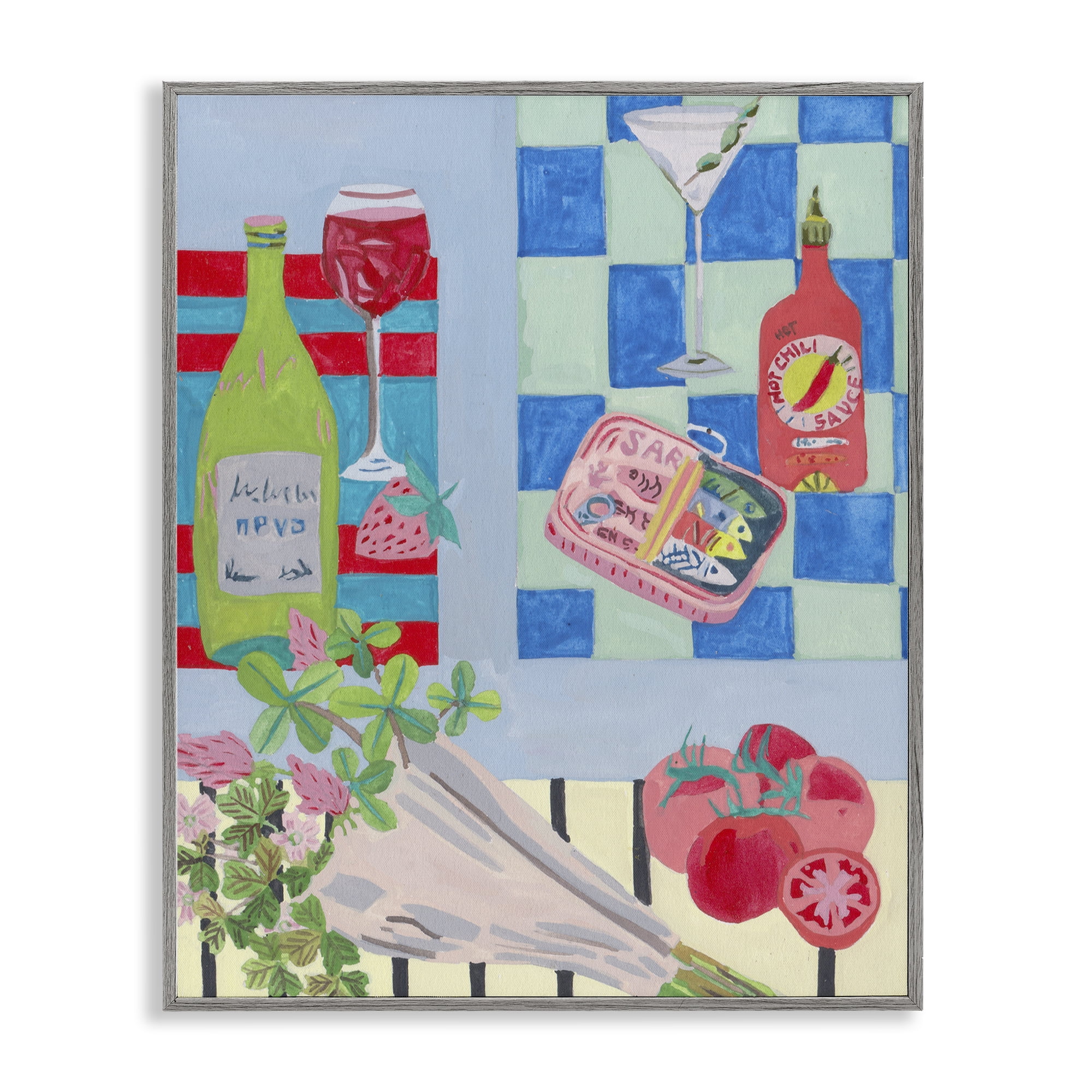 Stupell Industries Saucy Kitchen Secrets Gray Framed Giclee Art, design ...