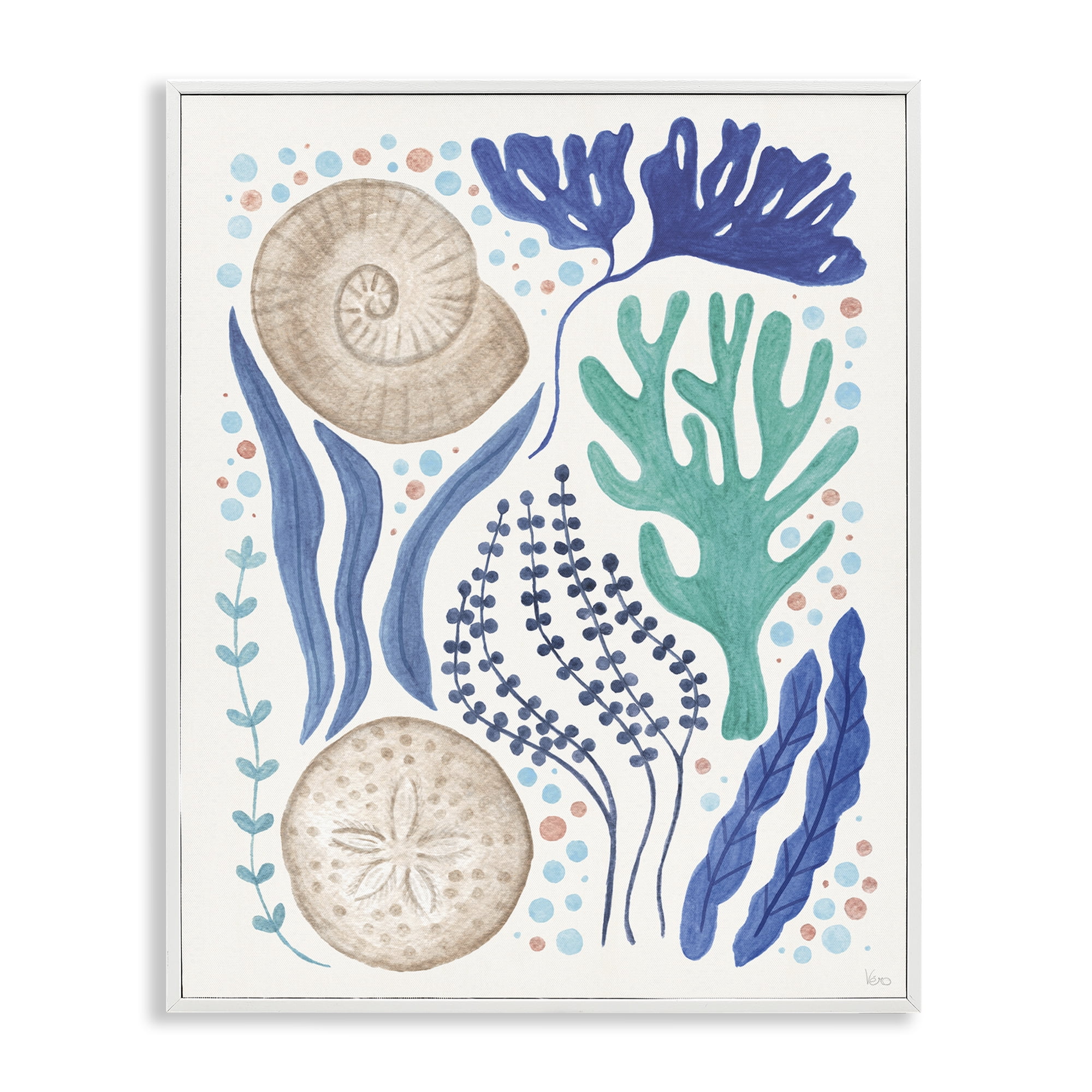 Stupell Industries Scattered Marine Life Nautical & Beach Painting ...
