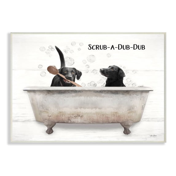 Stupell Industries Scrub a Dub Dub Quote Family Pet Dog Bath Wall ...