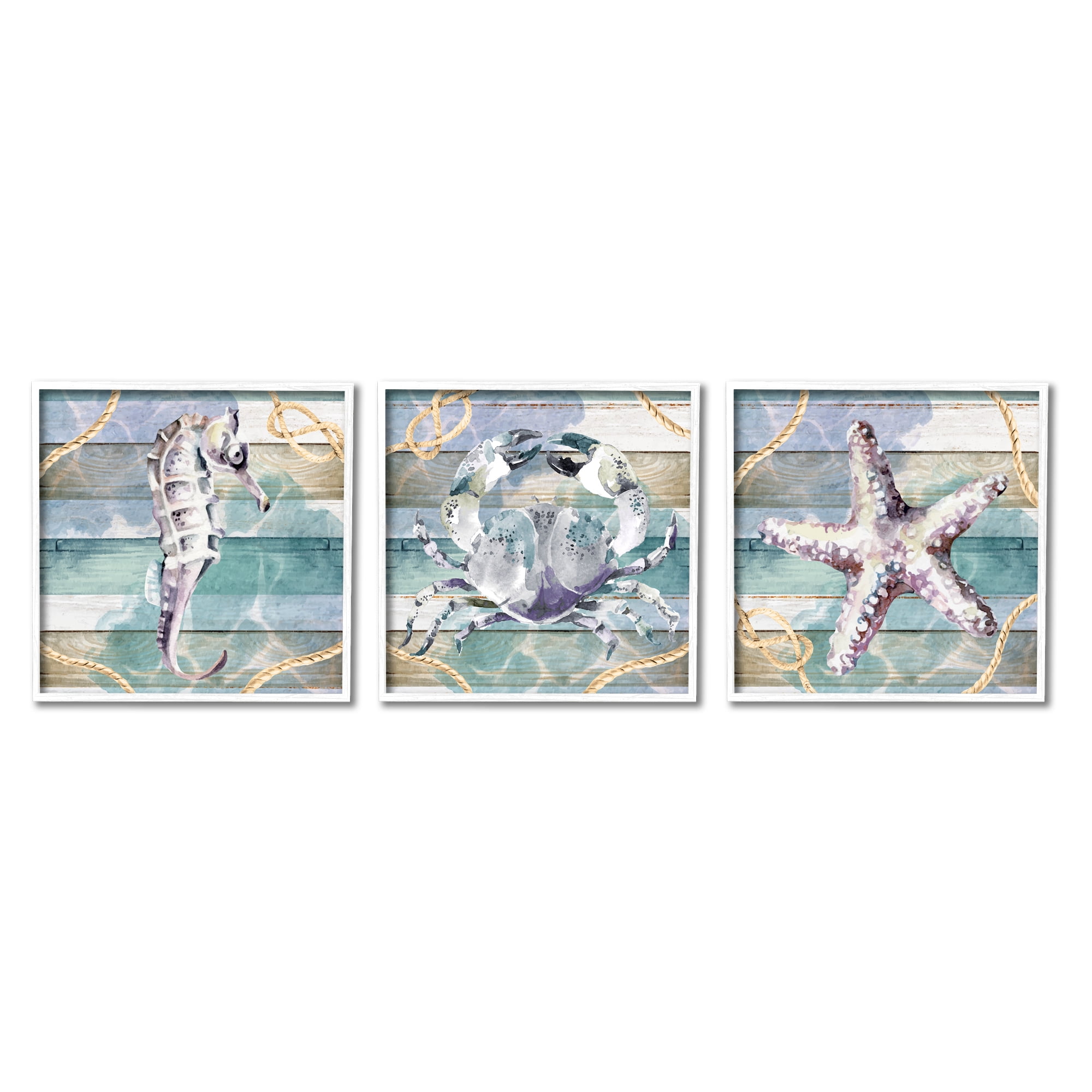 Stupell Industries Sea Life Plank Pattern Animals & Insects Painting ...